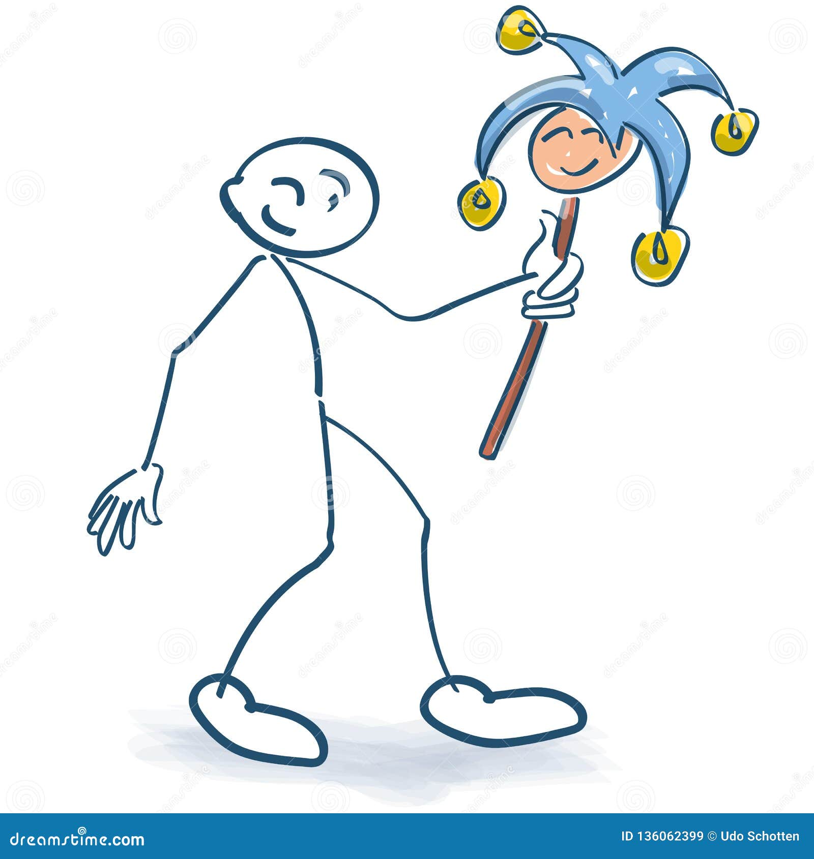 Stick Figure With Hand Puppet In The Theater Cartoon Vector ...
