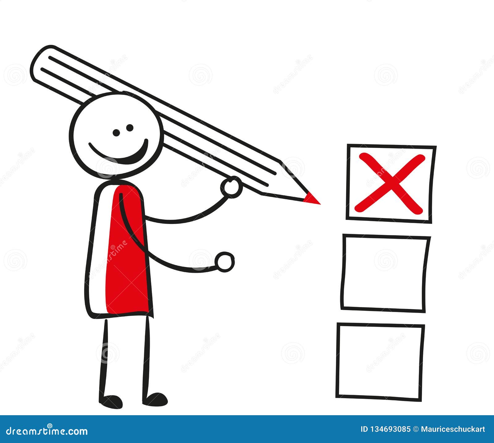Stick Figure With Checkboxes Royalty-Free Stock Photo | CartoonDealer ...