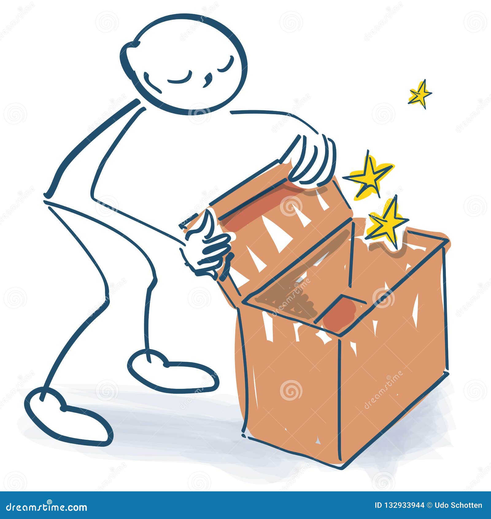 Stick Figure Looks into a Box Stock Vector - Illustration of concept ...