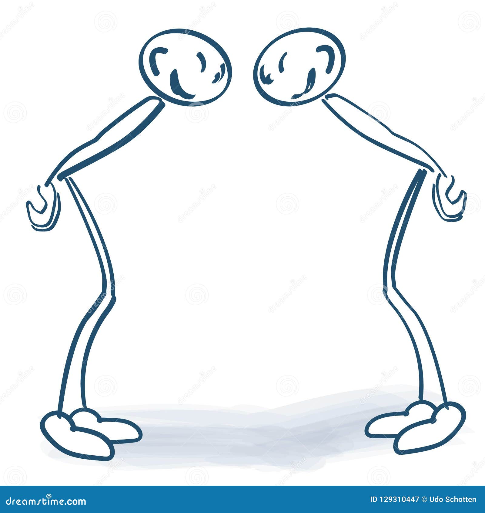 Two Stick Figures Face To Face and Looking at Each Other Stock Vector ...
