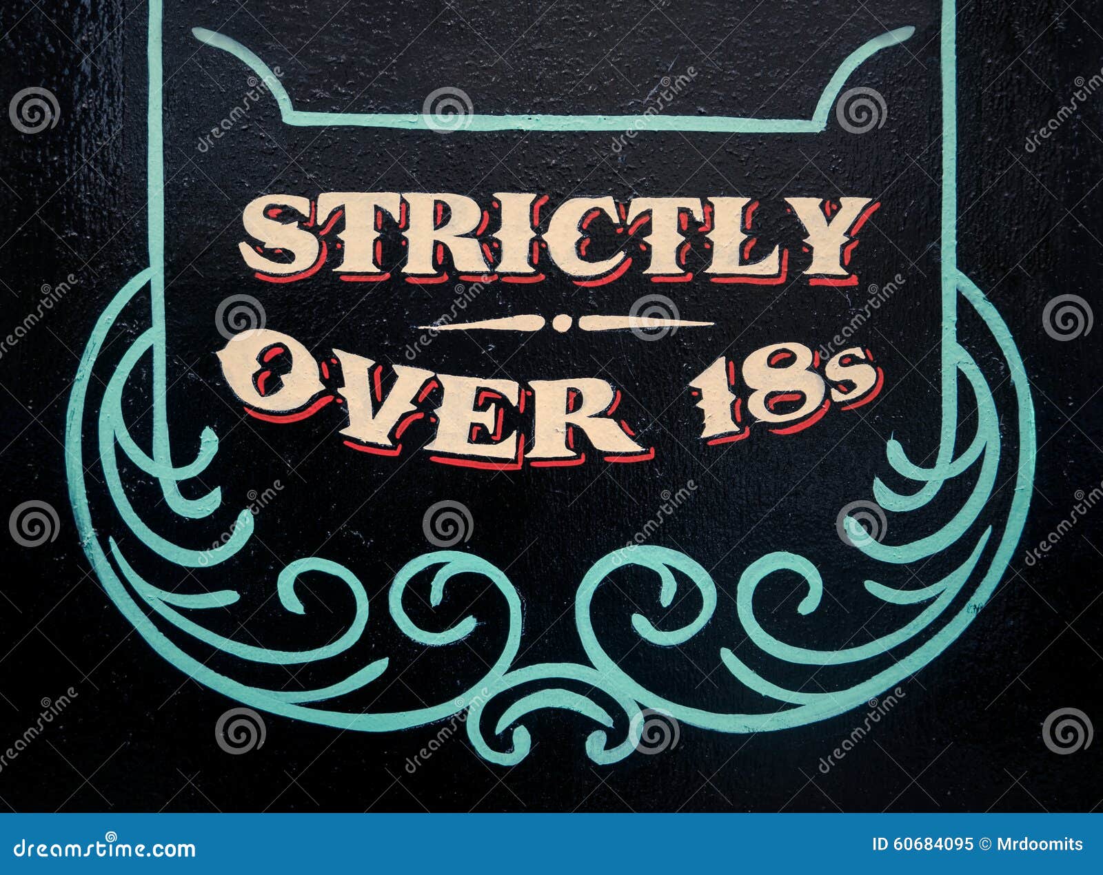 Strickly Over 18s Sign stock image. Image of restriction - 60684095