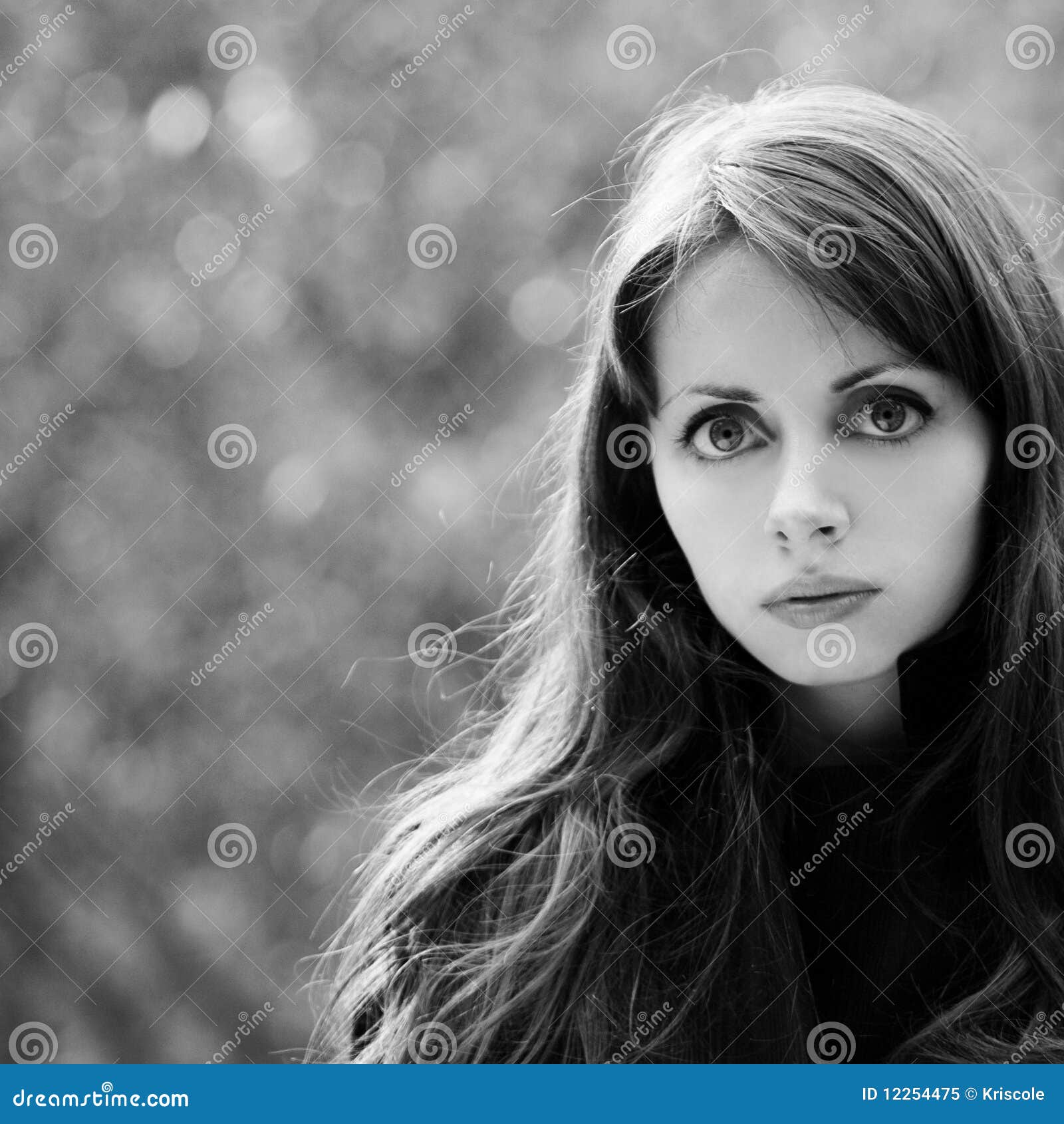 Strict and Beautiful Girl in the Black Stock Image - Image of good ...