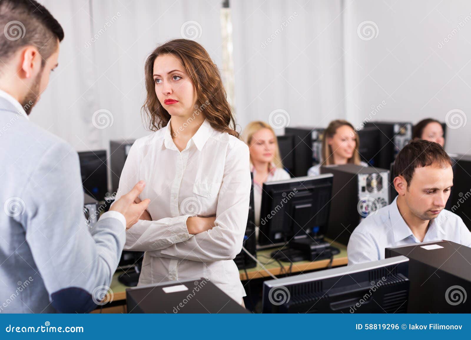 Strict Boss and Crying Clerk Stock Photo - Image of head, faces: 58819296