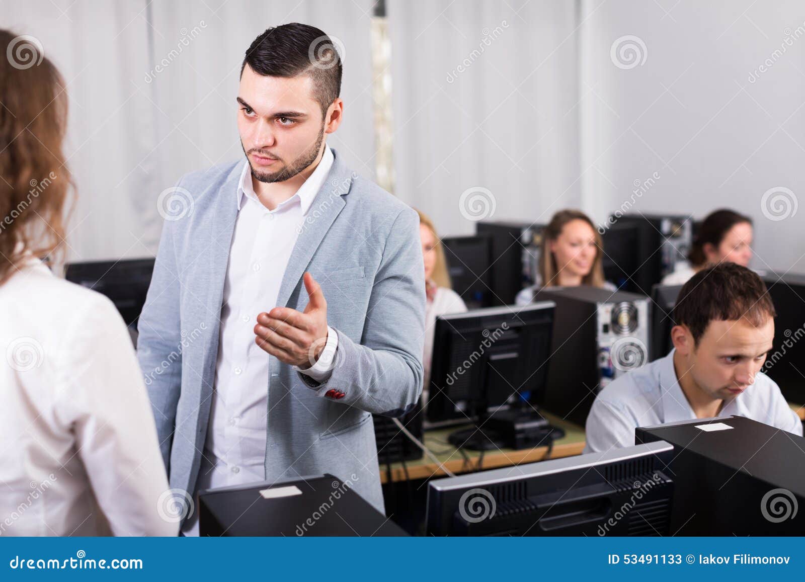 Strict Boss and Crying Clerk Stock Image - Image of male, angry: 53491133