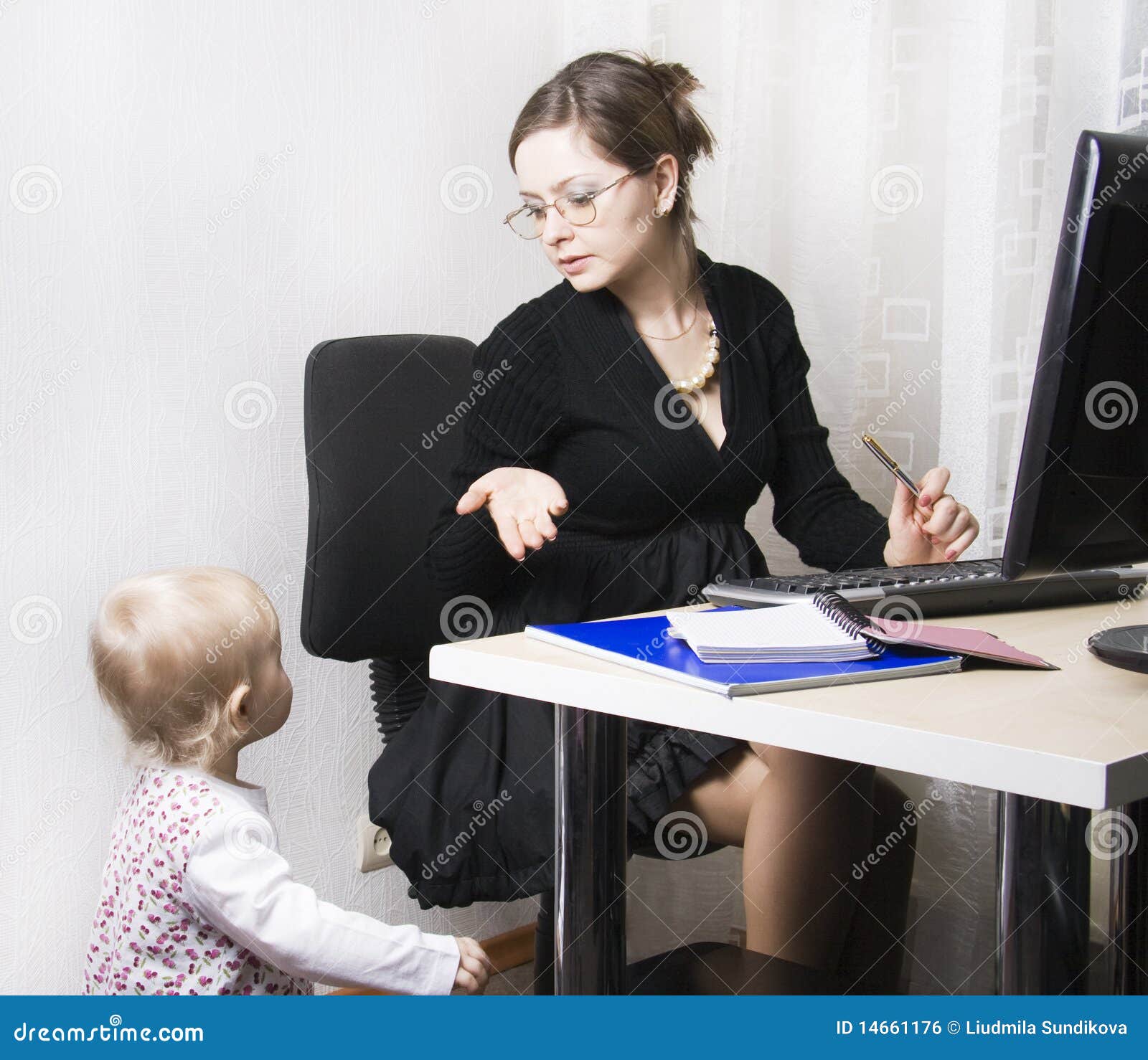 Strict Busy Mother And Child Stock Photography | CartoonDealer.com ...