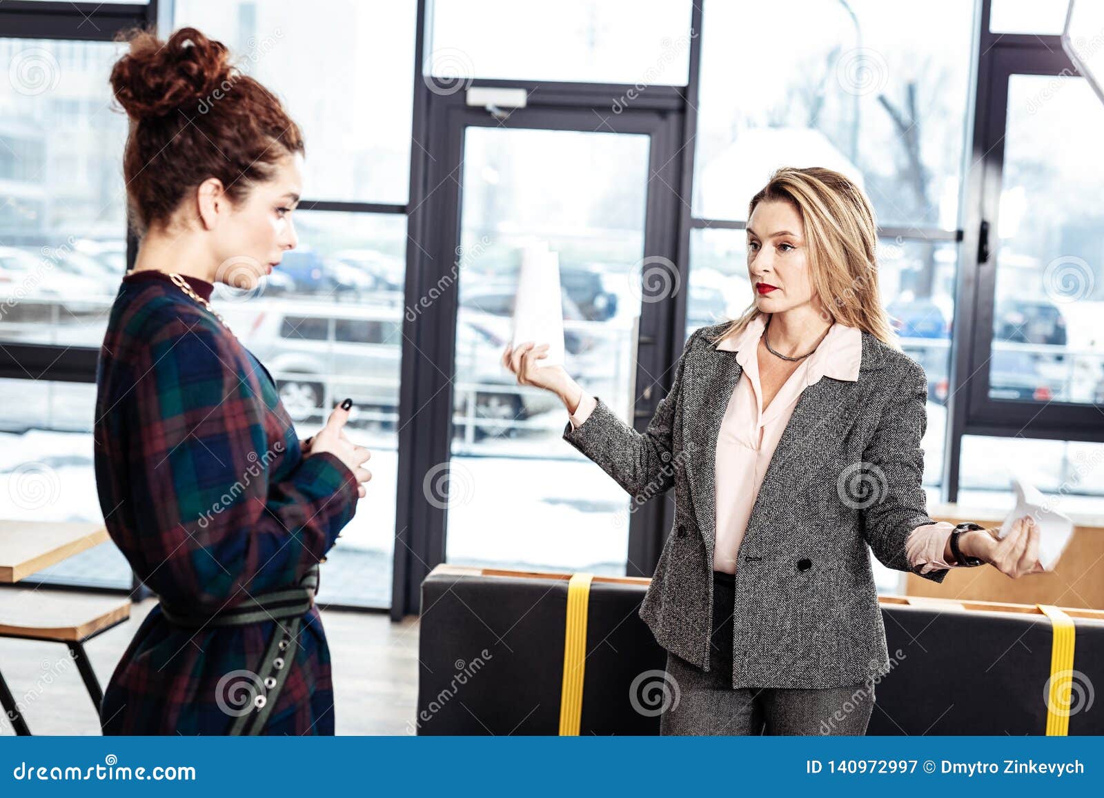 Strict Ceo of Company Feeling Unhappy with New Secretary Stock Image ... Strict Ceo of Company Feeling Unhappy with New Secretary Stock Image ...