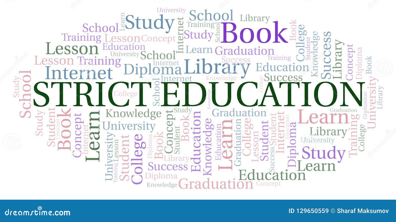 Strict Education Word Cloud. Stock Illustration - Illustration of ...