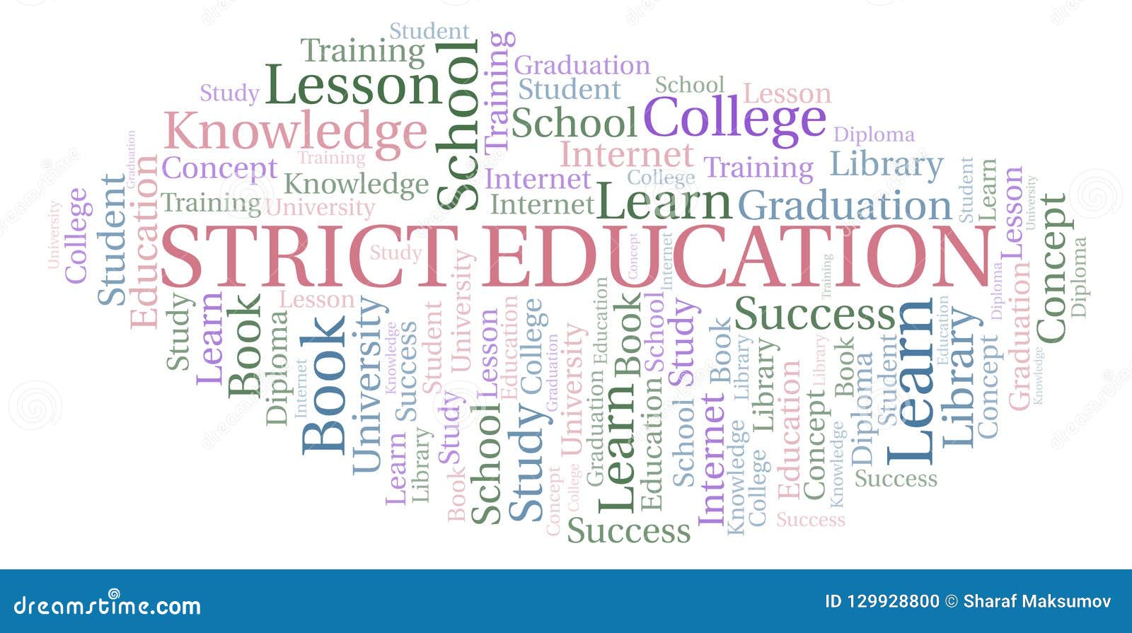 Strict Education Word Cloud. Stock Illustration - Illustration of ...