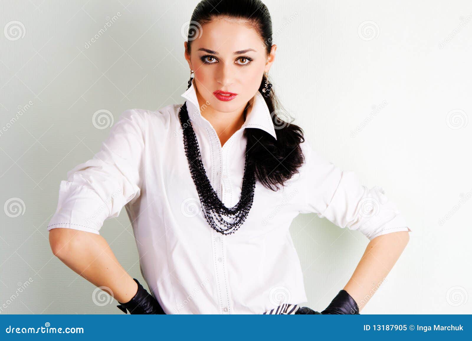 Strict elegant brunette stock image. Image of chic, extravagant - 13187905