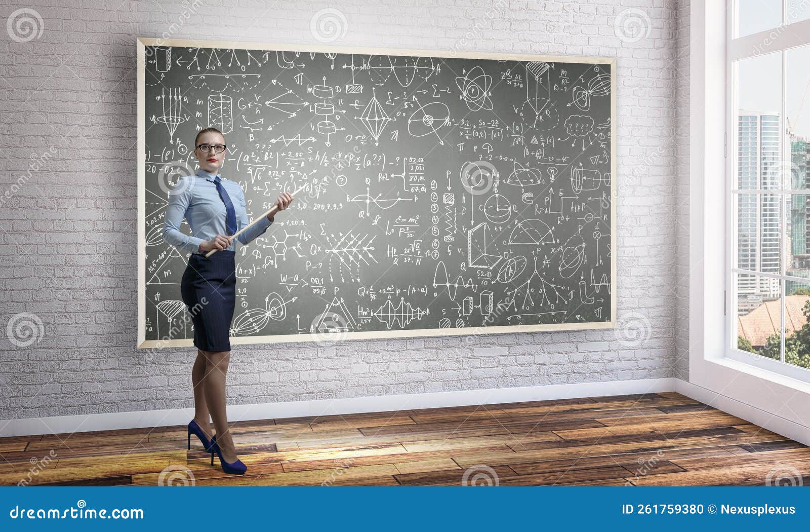 Strict Female Teacher . Mixed Media Stock Photo - Image of pointer ...