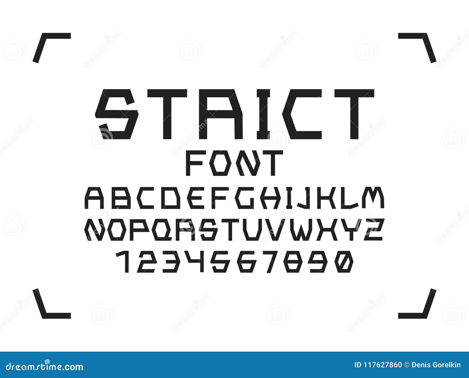 Strict Font. Vector Alphabet Stock Vector - Illustration of strong ...