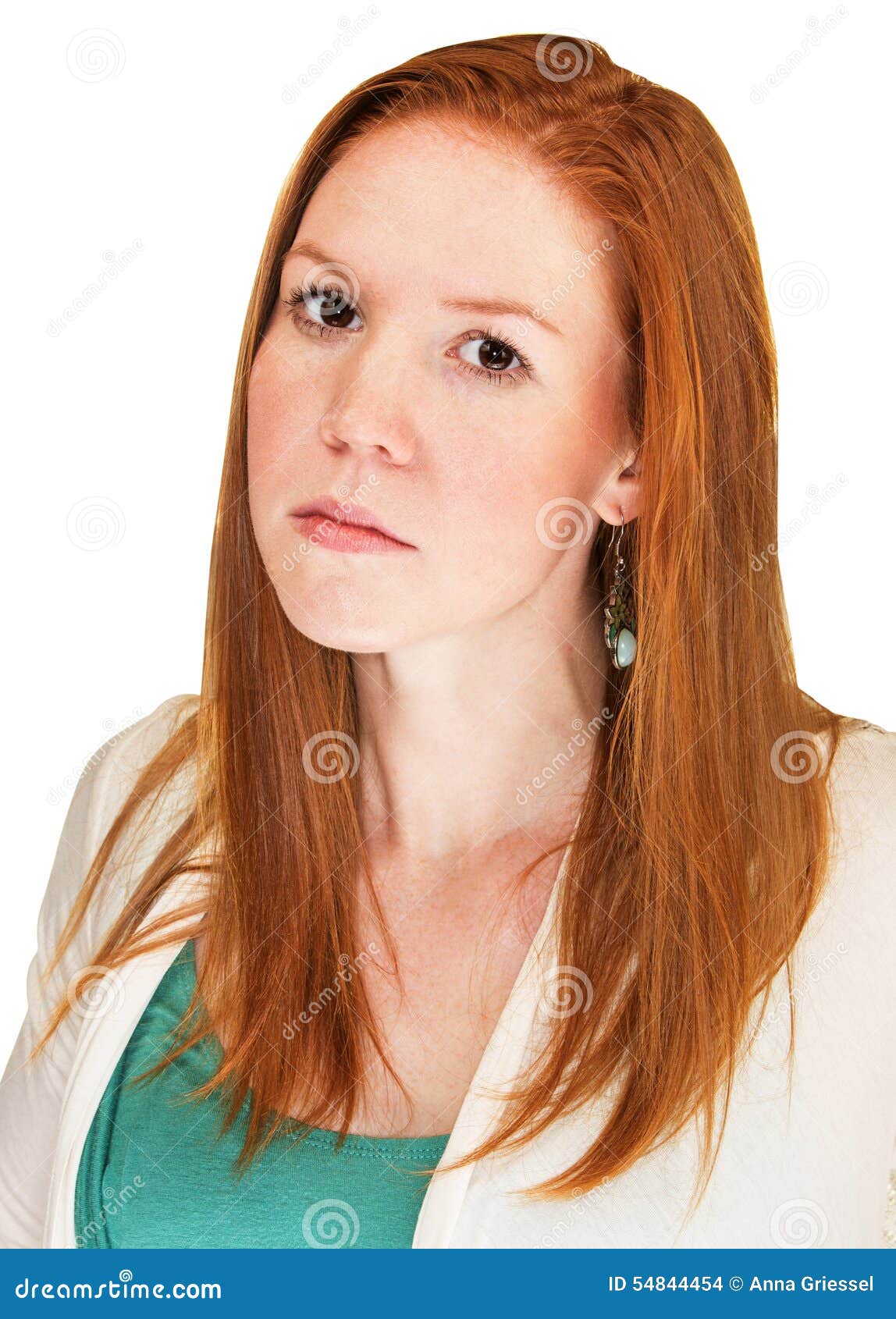 Strict Isolated Woman stock photo. Image of strict, close - 54844454