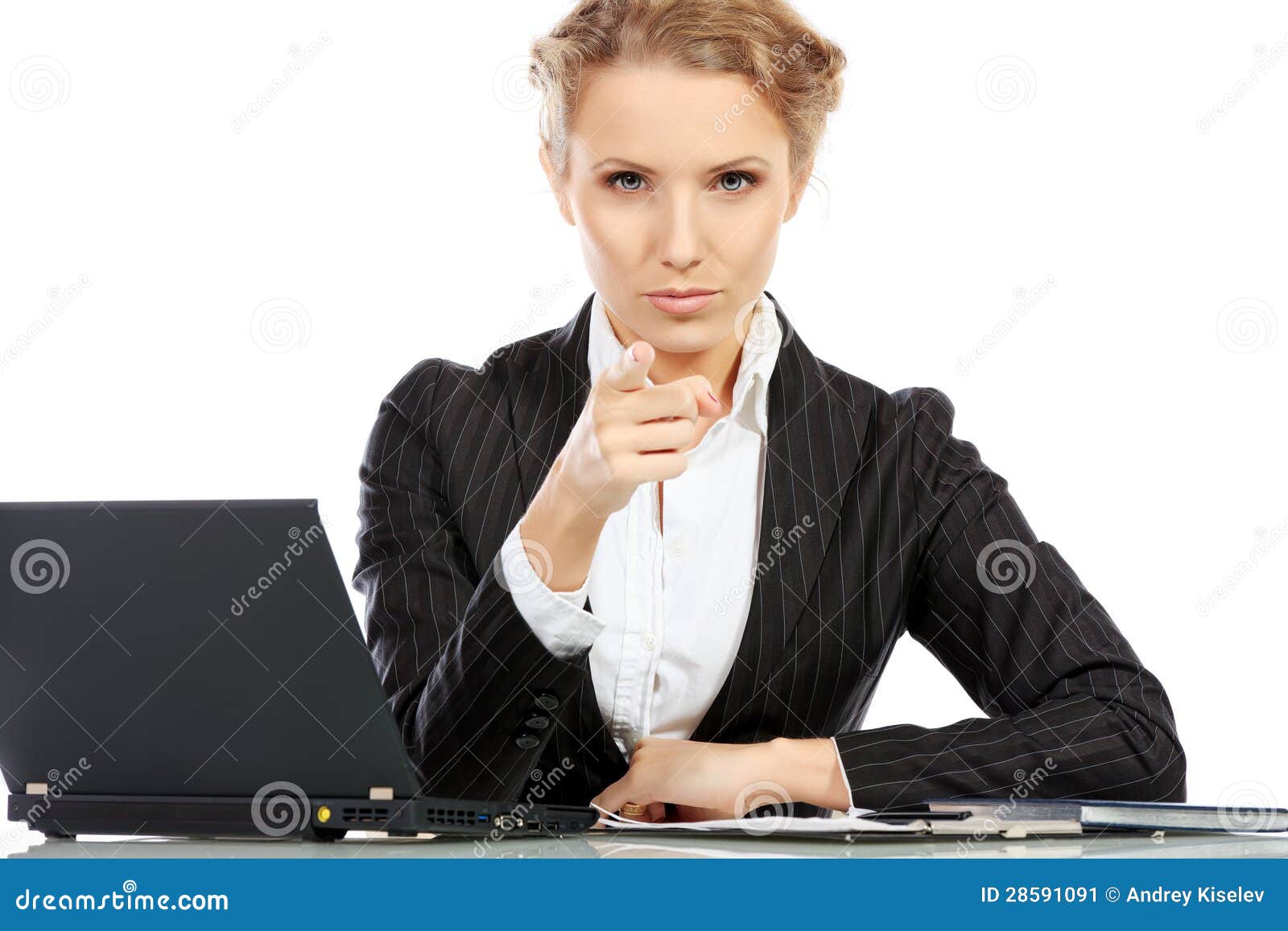 Strict manager stock image. Image of people, laptop, beautiful - 28591091