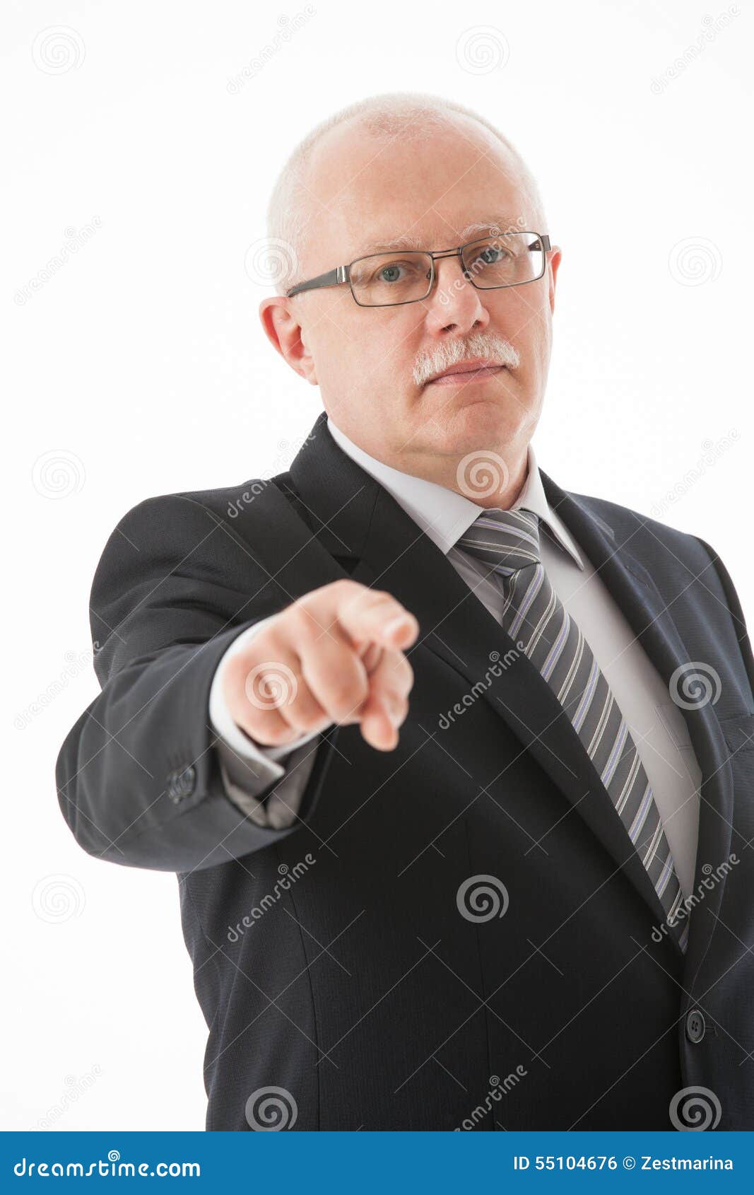 Strict Mature Businessman Indicating You Stock Photo - Image of ...