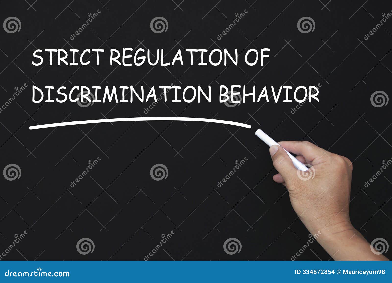 Strict Regulation of Discrimination Behavior Text Written on Blackboard ...