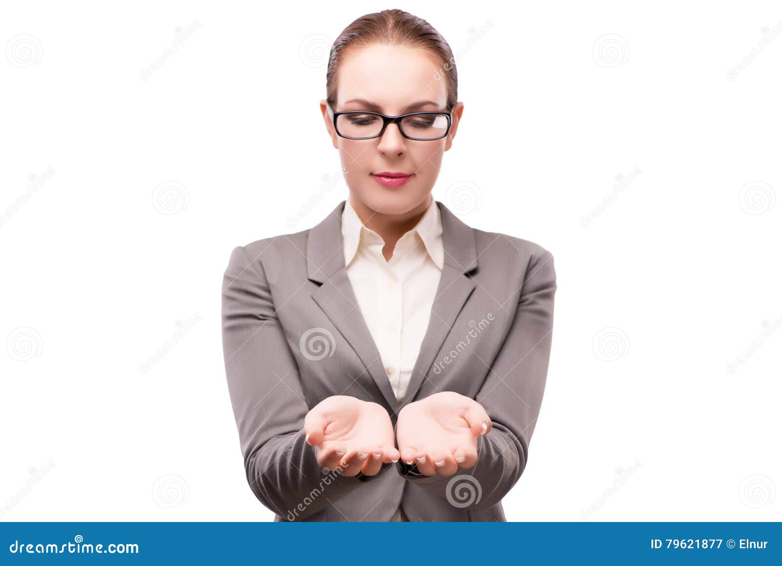 The Strict Serious Businesswoman Isolated on White Stock Image - Image ...