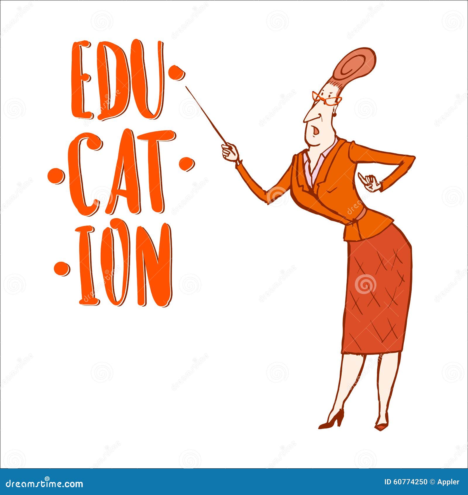 Strict Teacher Colored Vector Sketch Stock Vector - Illustration of ...