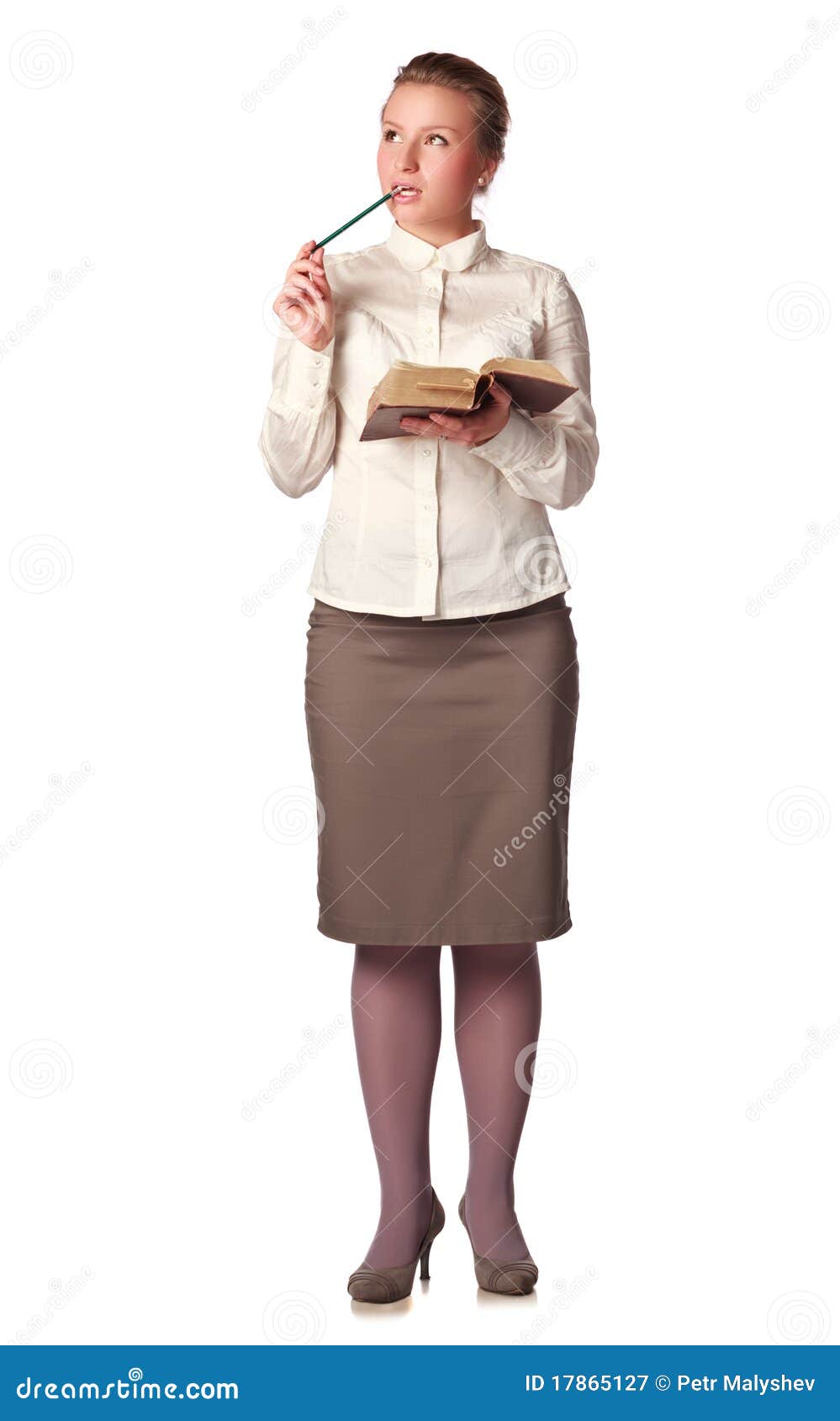 Strict Teacher In Glasses Giving Explanations While Holding Book. Tutor ...