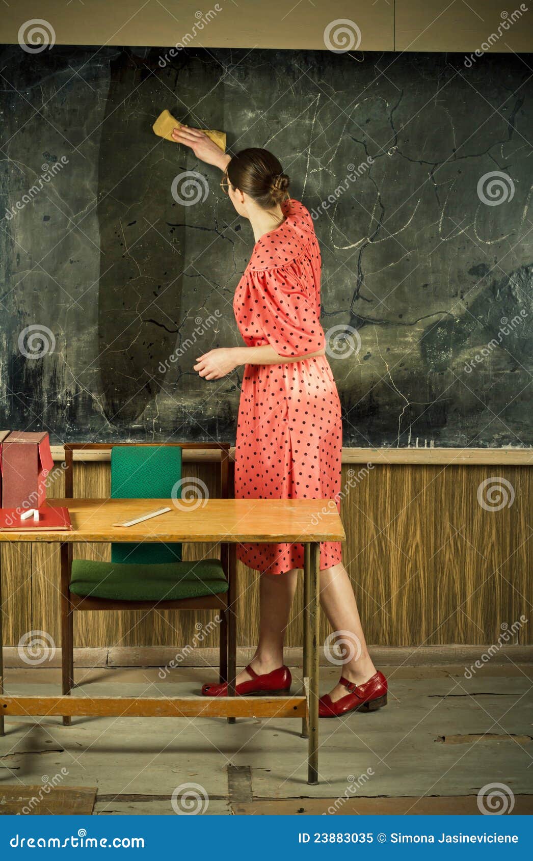 Strict Teacher. Old-time School Stock Image - Image: 23883035
