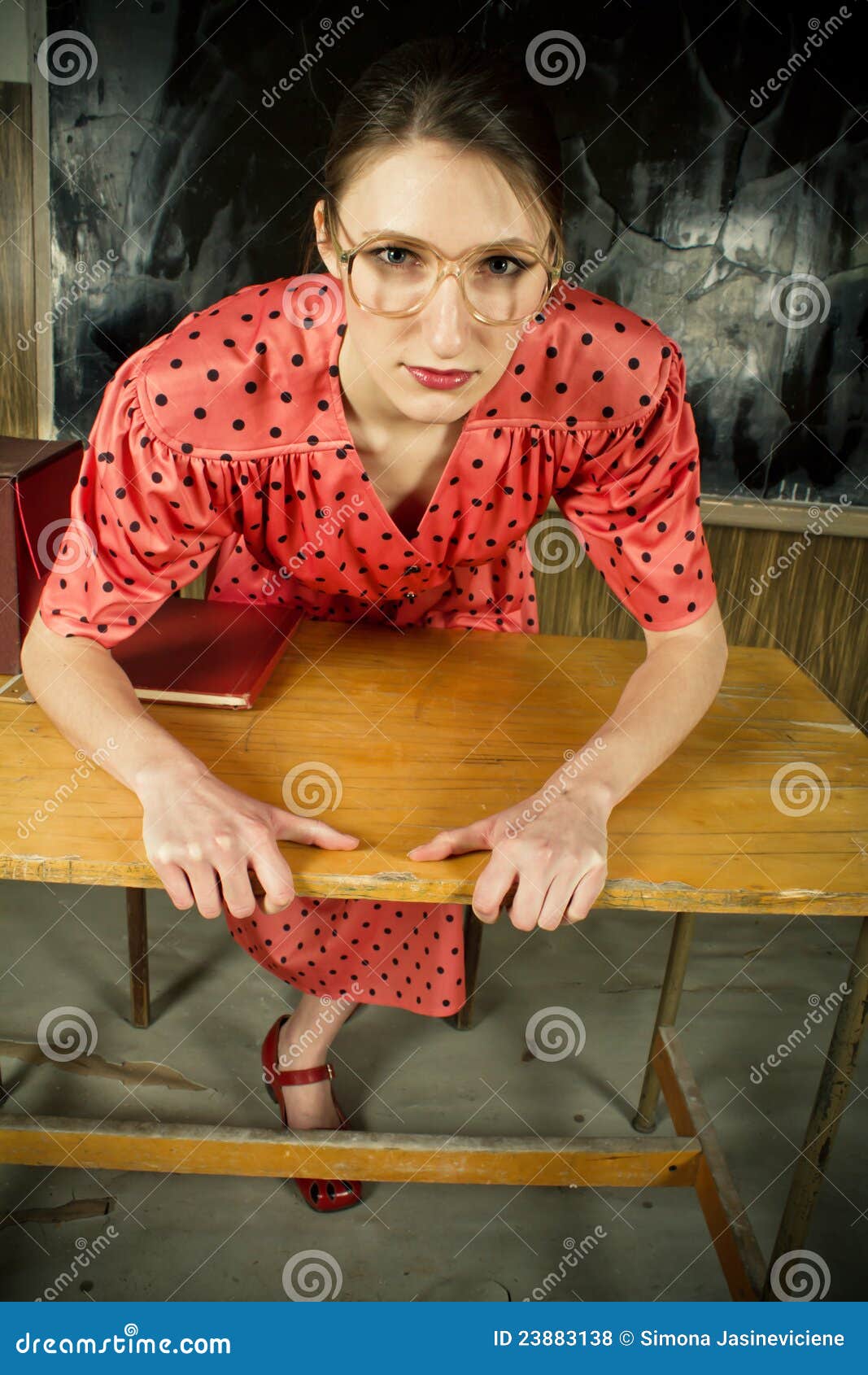 Strict Teacher. Old-time School Royalty Free Stock Photos - Image: 23883138