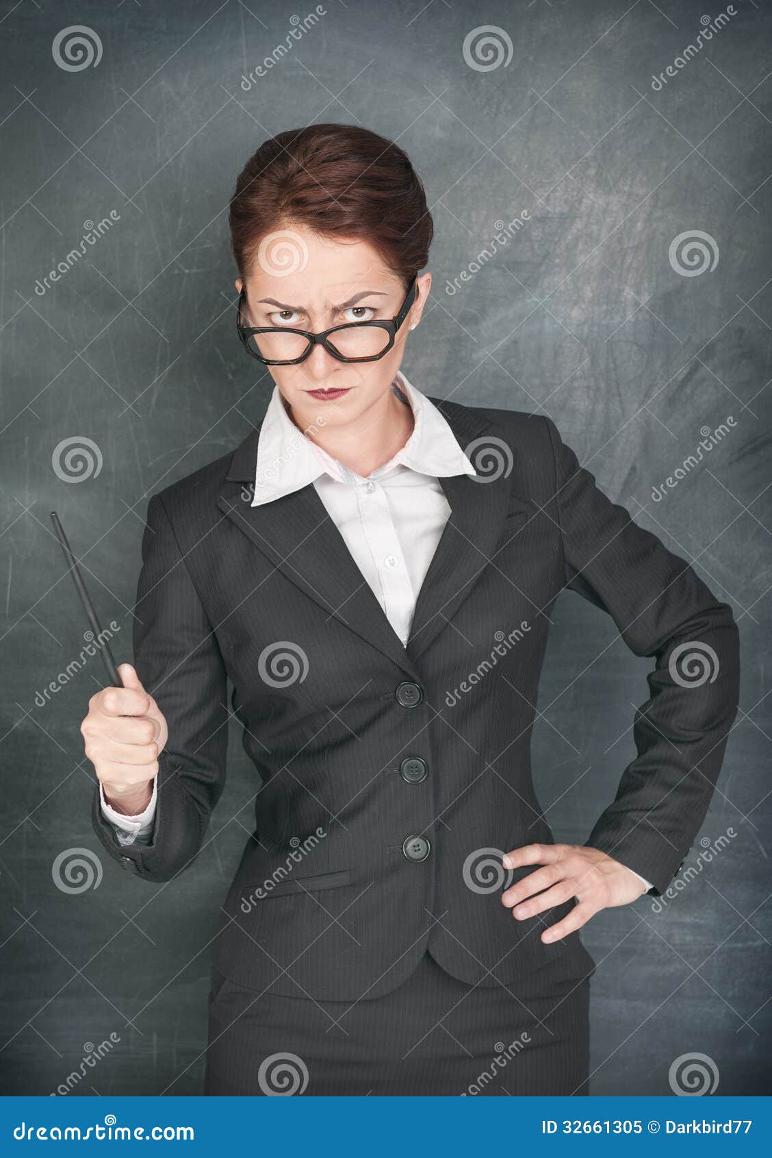 Strict Teacher With Pointer Royalty-Free Stock Photography ...
