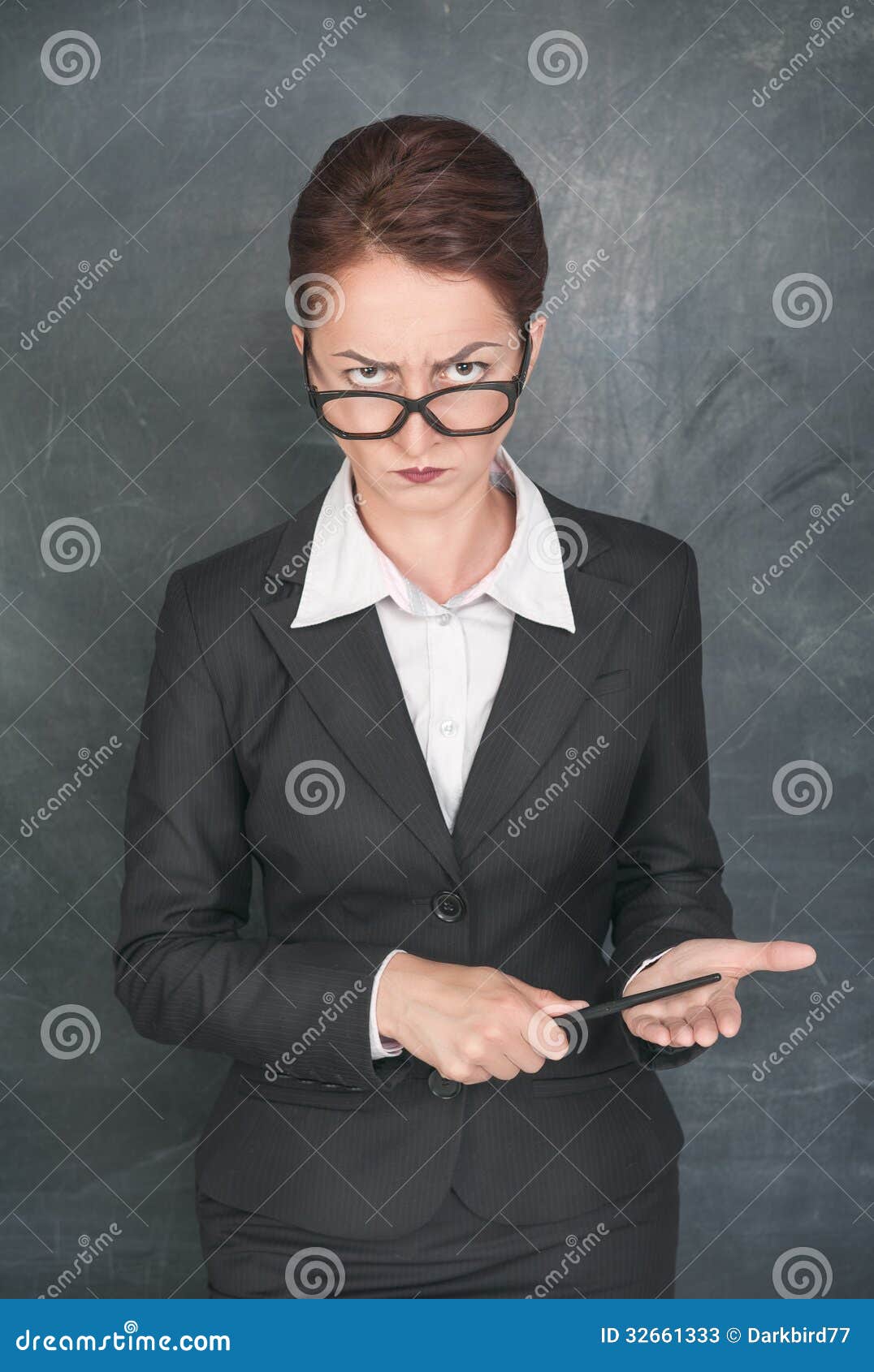 Strict Teacher with Pointer Stock Image - Image of female, adult: 32661333