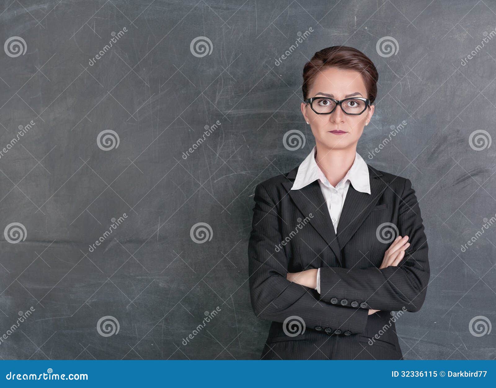 Strict Teacher In Glasses Giving Explanations While Holding Book. Tutor ...
