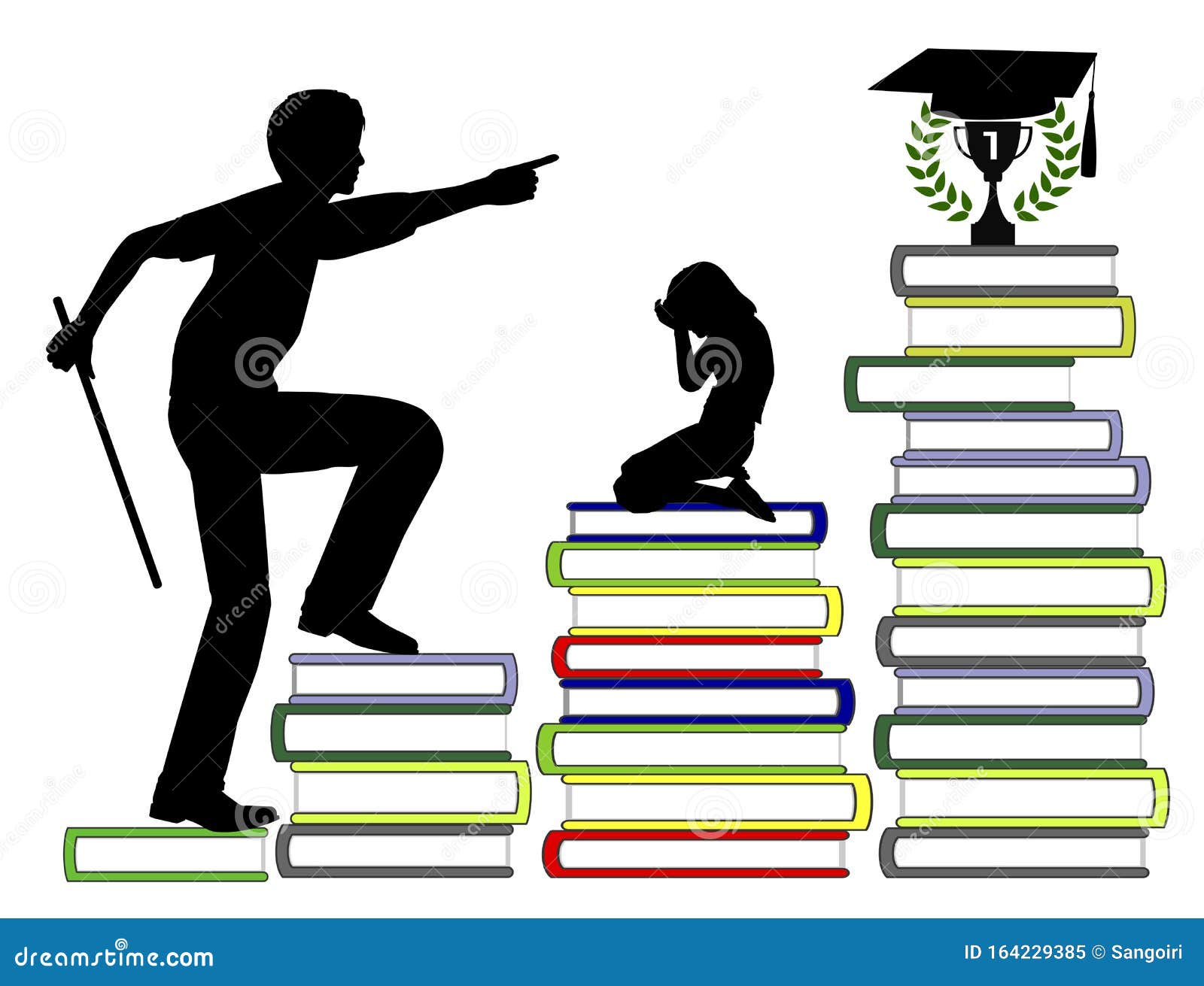 Strict Teacher at school stock illustration. Illustration of demanding ...