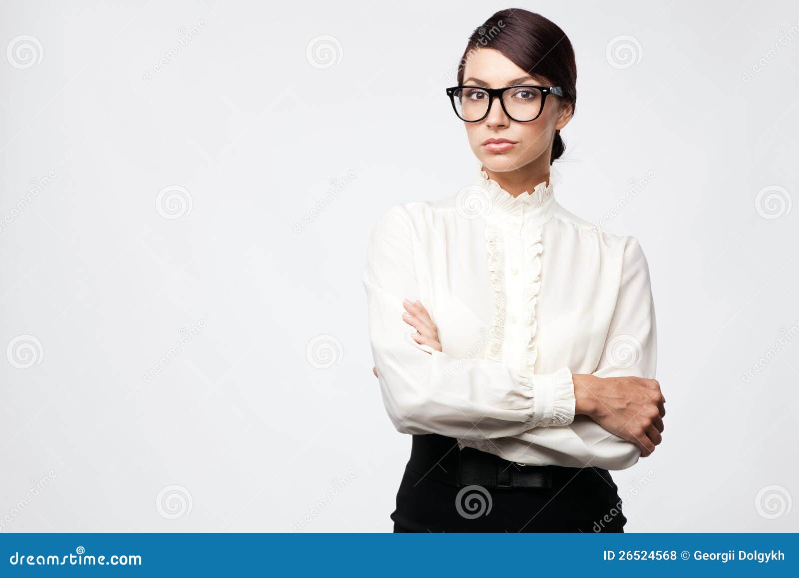 Strict Woman In Large Glasses Royalty-Free Stock Photography ...