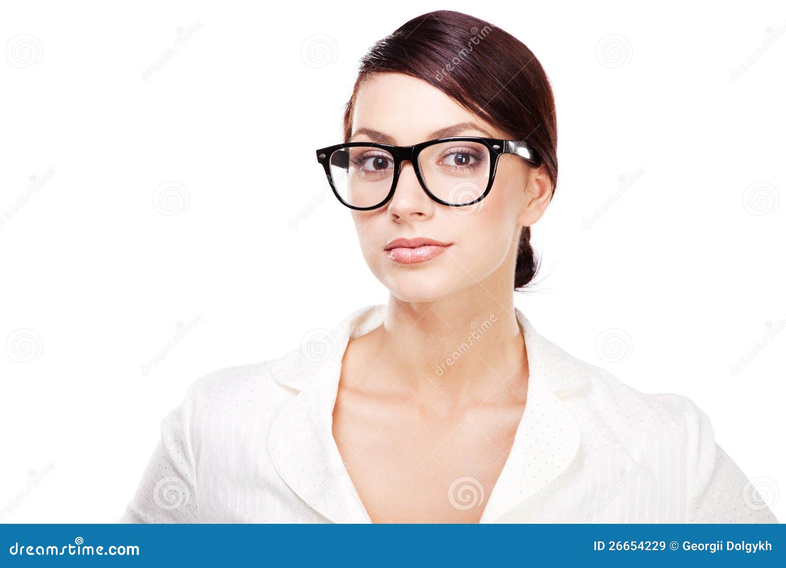 Strict Woman In Large Glasses Royalty-Free Stock Photography ...