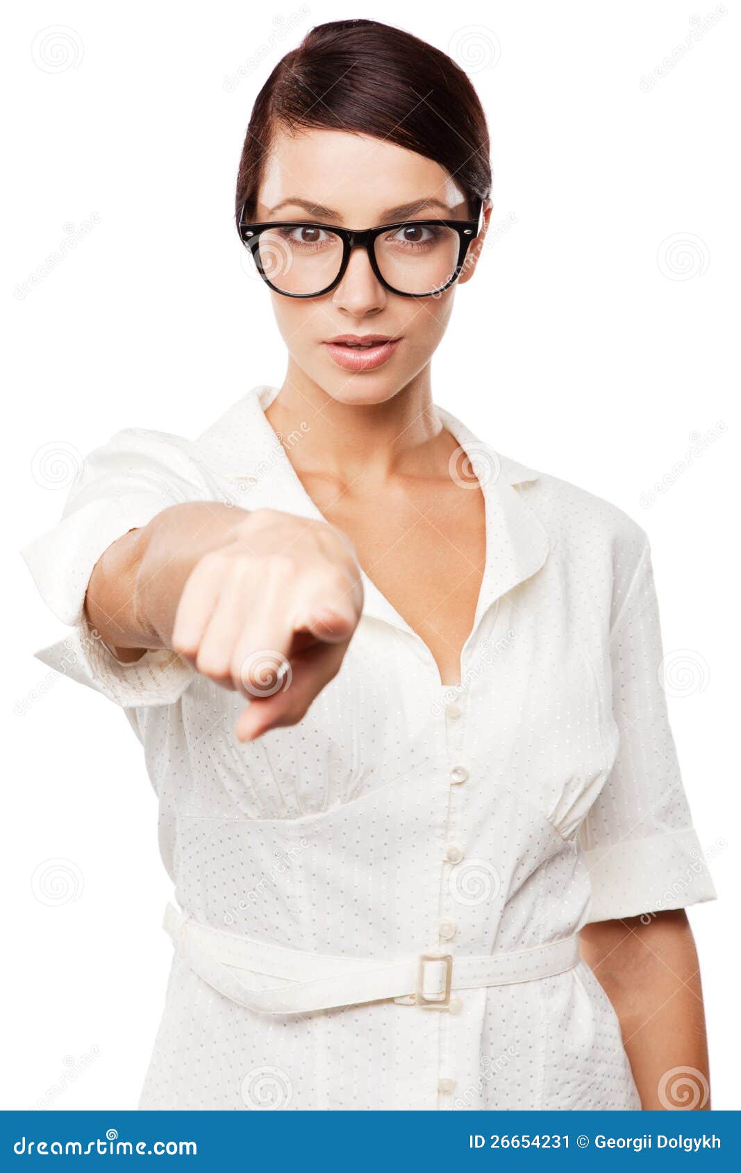 Strict Woman in Large Glasses Stock Image - Image of nice, eyeglasses ...