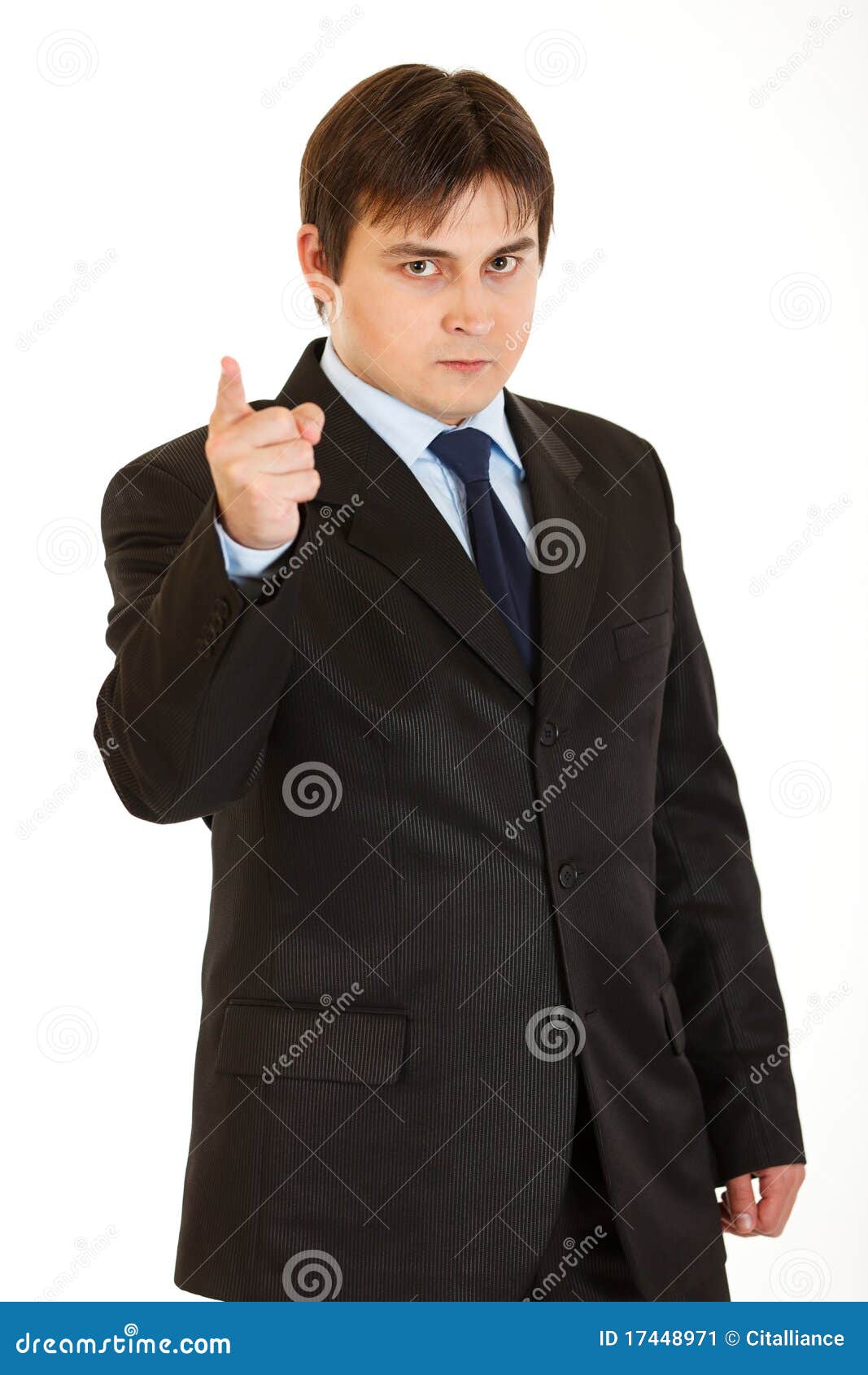 Strict Young Businessman Shaking His Finger Stock Image - Image of ...