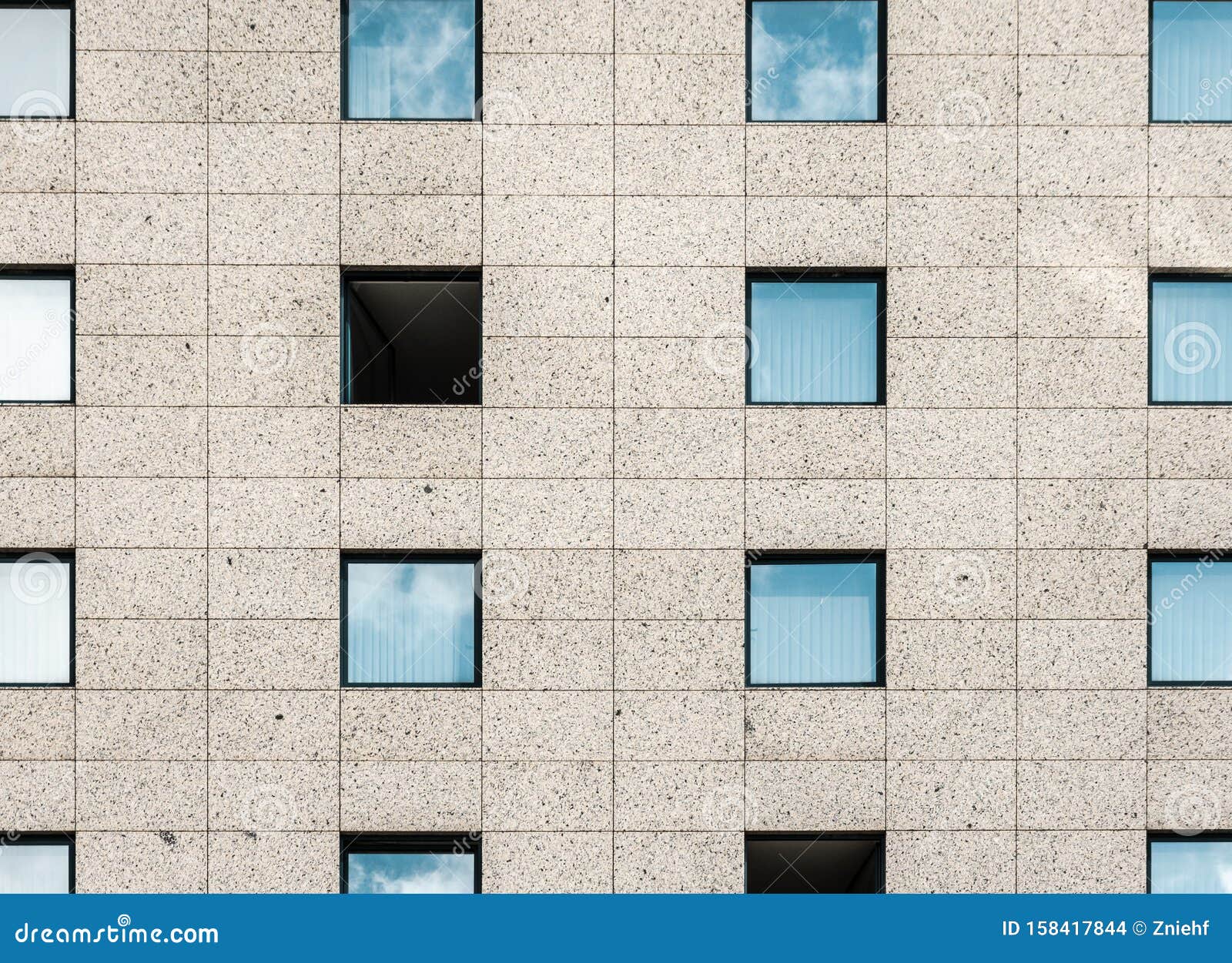 Strictly Geometric Rectangular Exterior View of the Facade of a ...