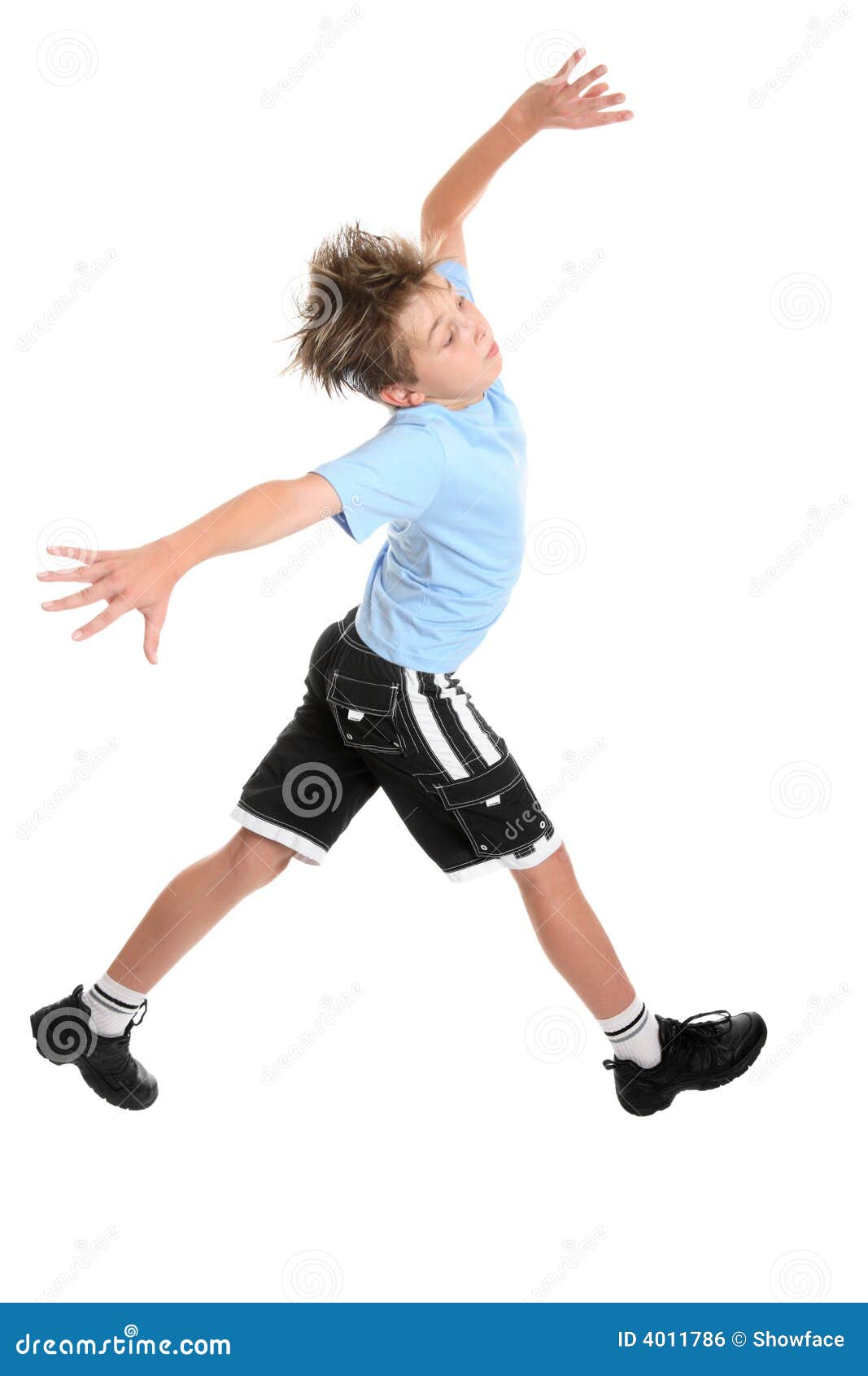 Striding boy stock photo. Image of blue, background, strides - 4011786