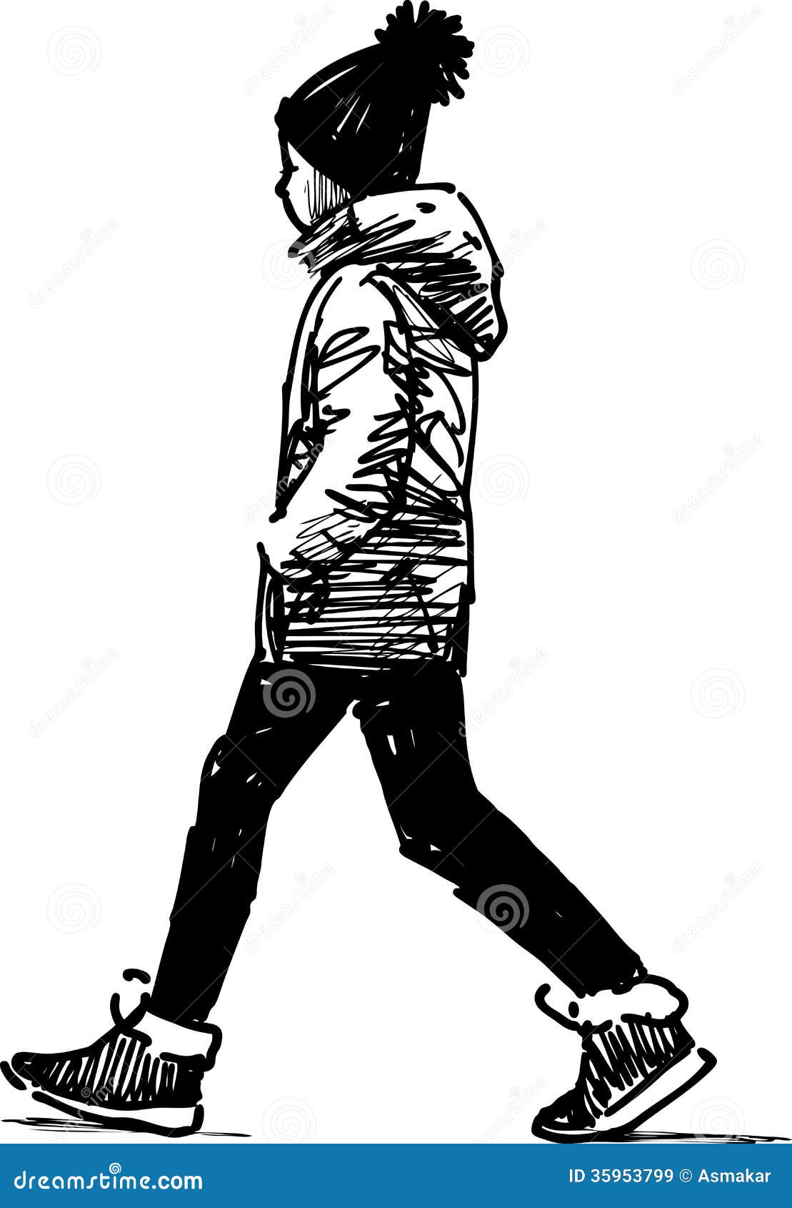 Striding child stock vector. Illustration of city, isolated - 35953799