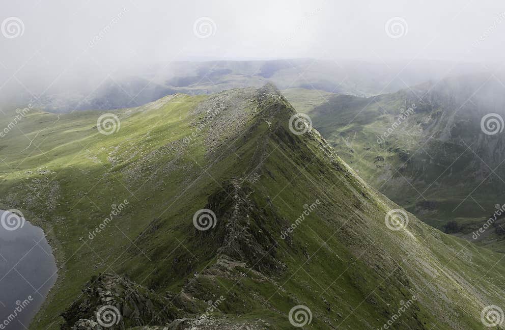 Striding Edge stock image. Image of mountain, lone, leaving - 44889973
