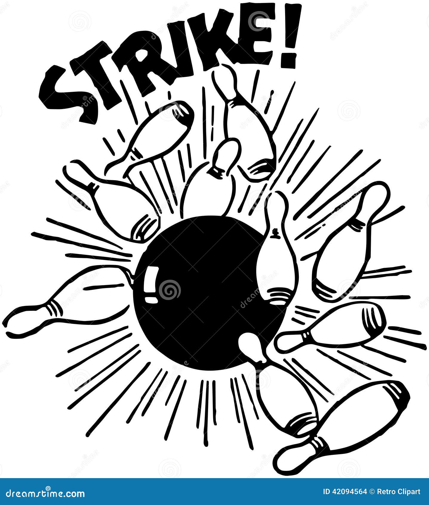 Strike! stock vector. Illustration of drawings, vintage - 42094564