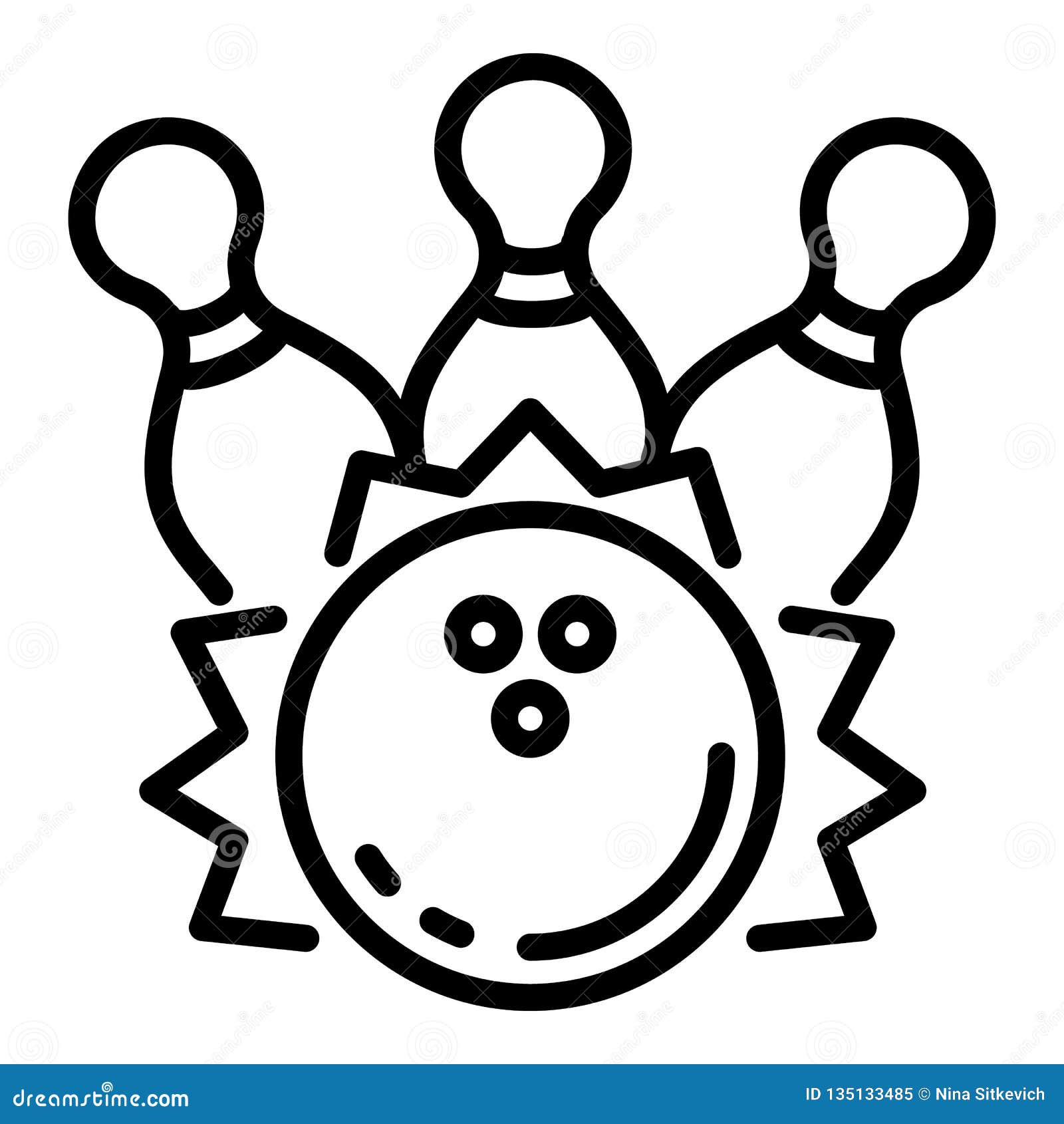 Strike Ball Icon, Outline Style Stock Vector - Illustration of icon ...