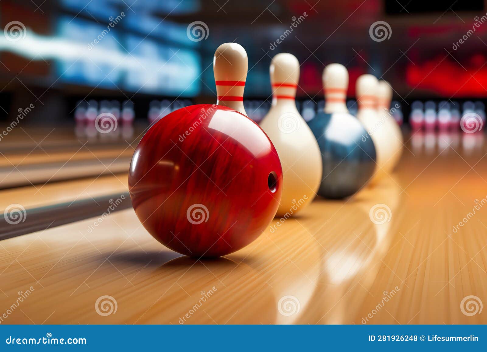 Strike! Bowling Alley Fun and Excitement Stock Illustration ...
