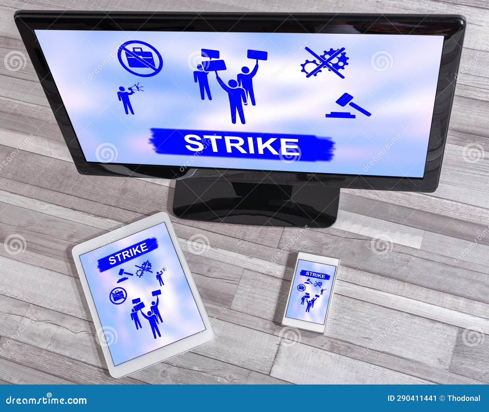 Strike Concept on Different Devices Stock Image - Image of movement ...