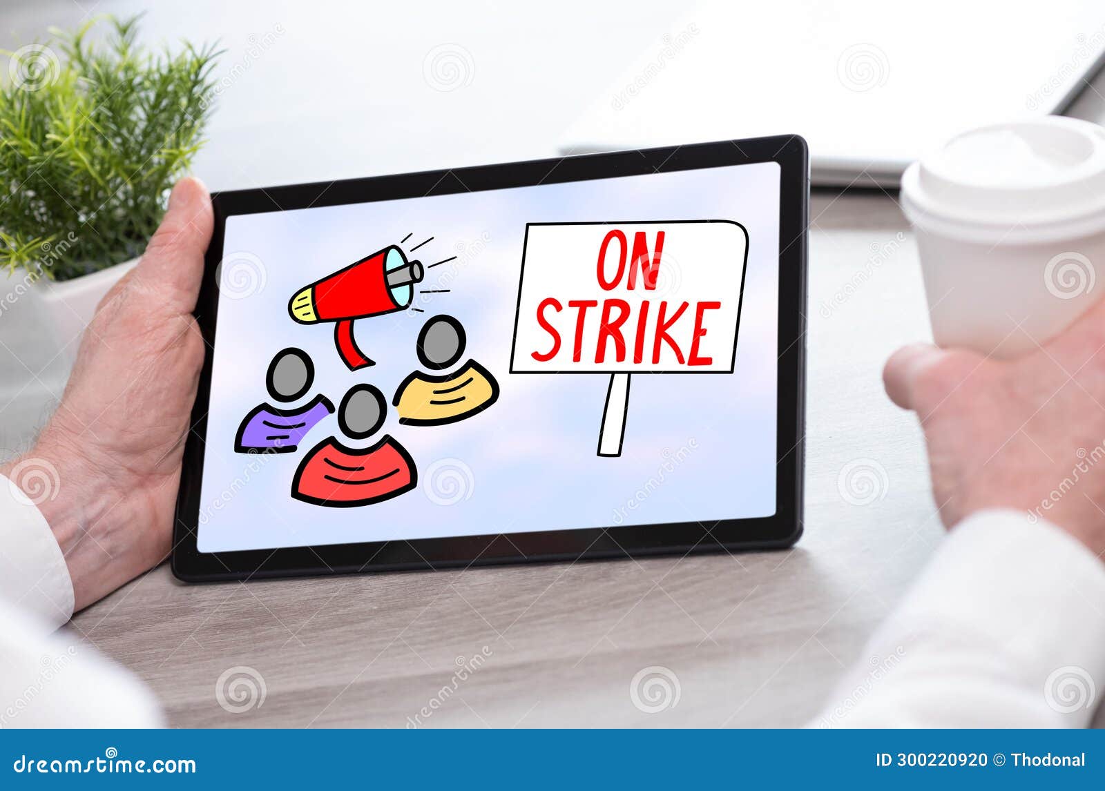 On Strike Concept on a Tablet Stock Photo - Image of business, strike ...