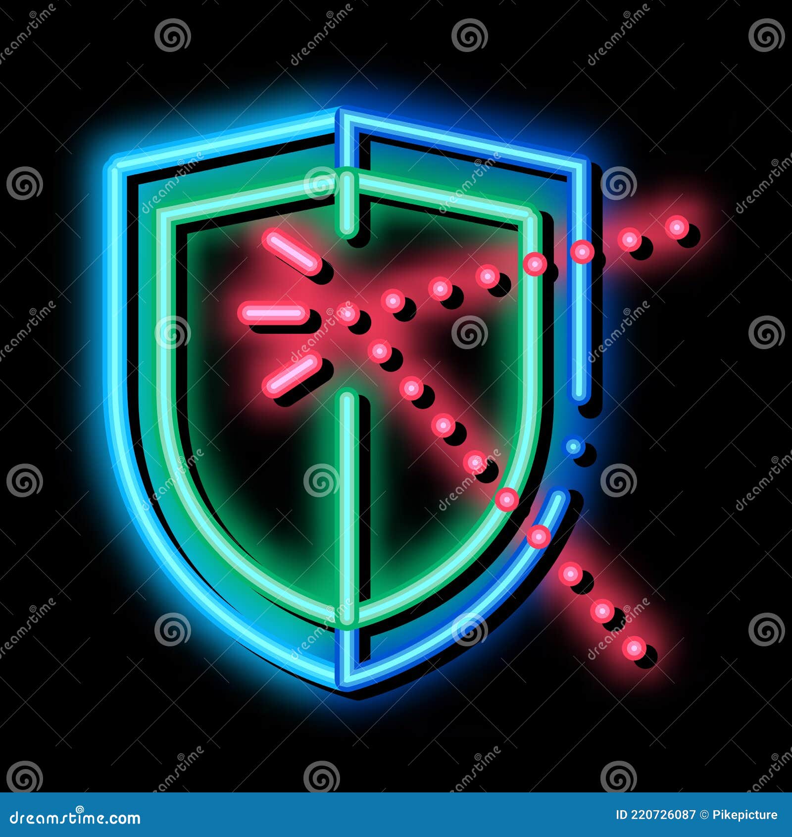 Strike for Defense Neon Glow Icon Illustration Stock Vector ...