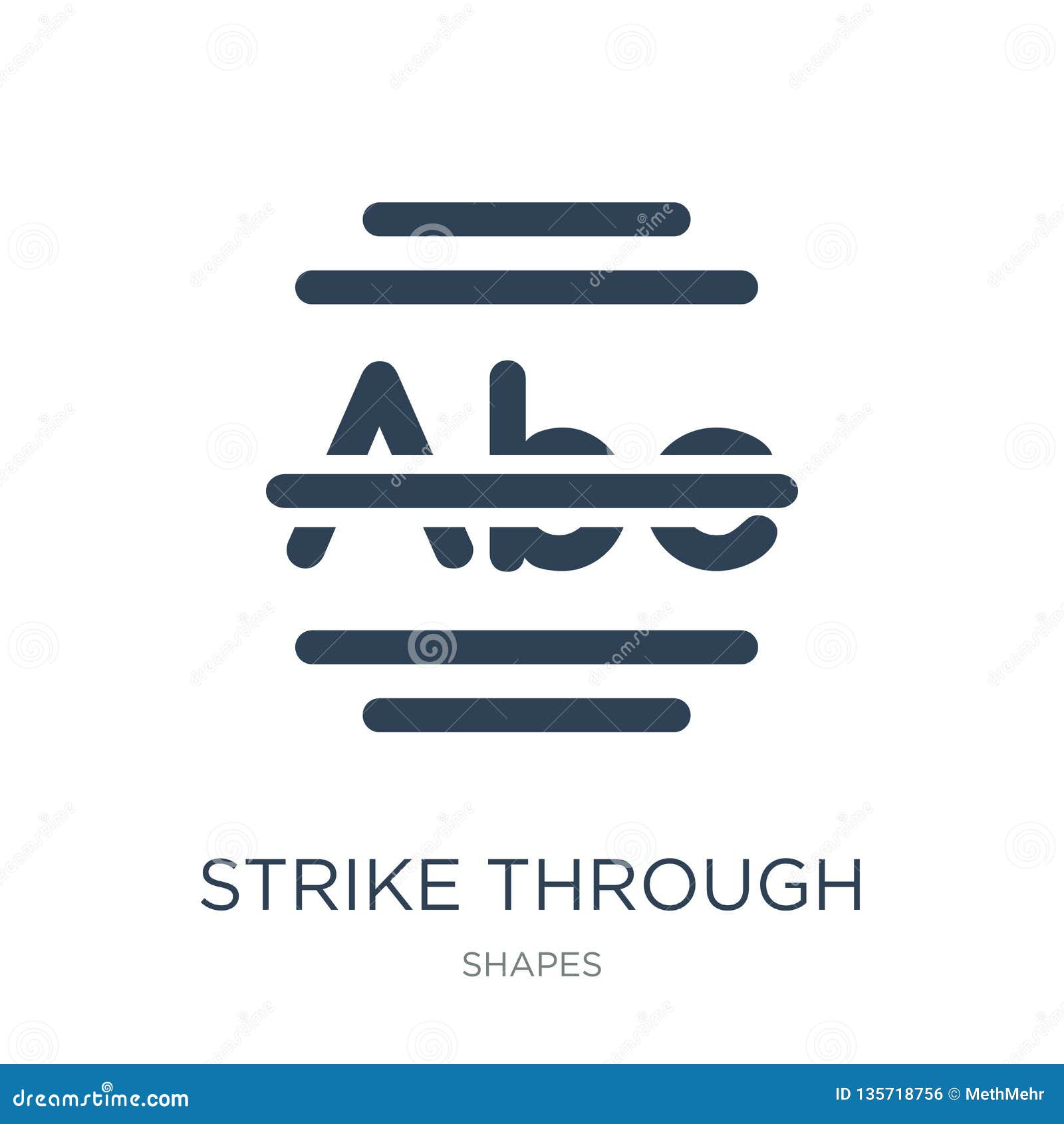 Strike through Icon in Trendy Design Style. Strike through Icon ...