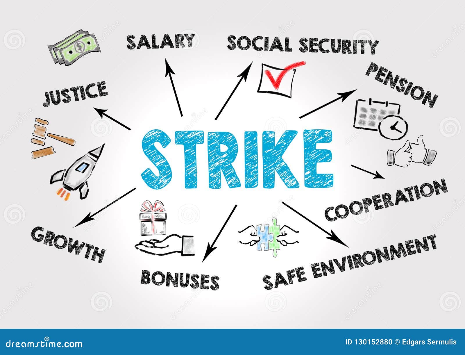 Strike and Labor Law Concept Stock Illustration - Illustration of ...