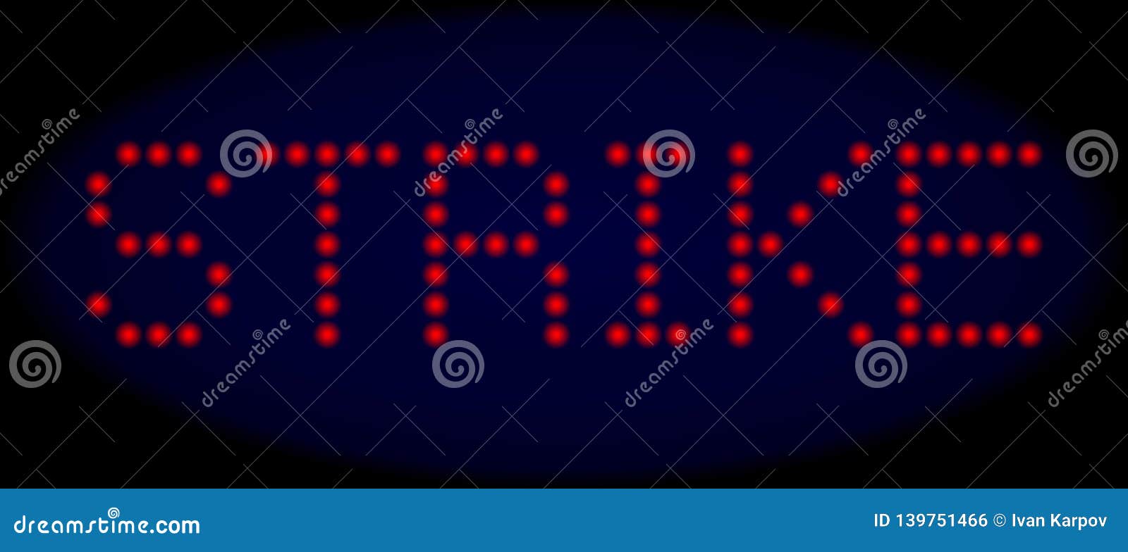 STRIKE Led Style Caption with Glowing Dots Stock Vector - Illustration ...