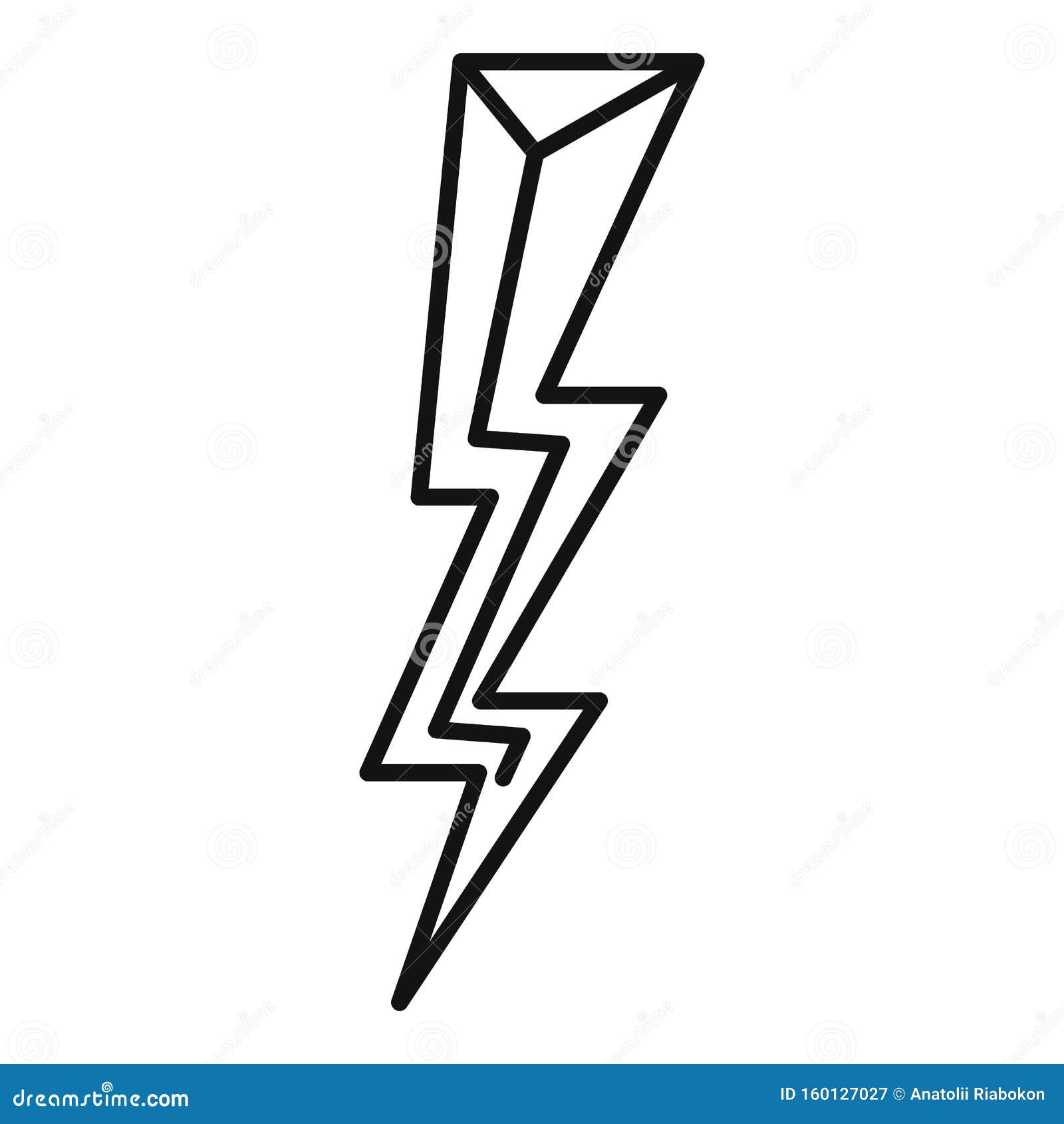 Strike Lightning Bolt Icon, Outline Style Stock Vector - Illustration ...