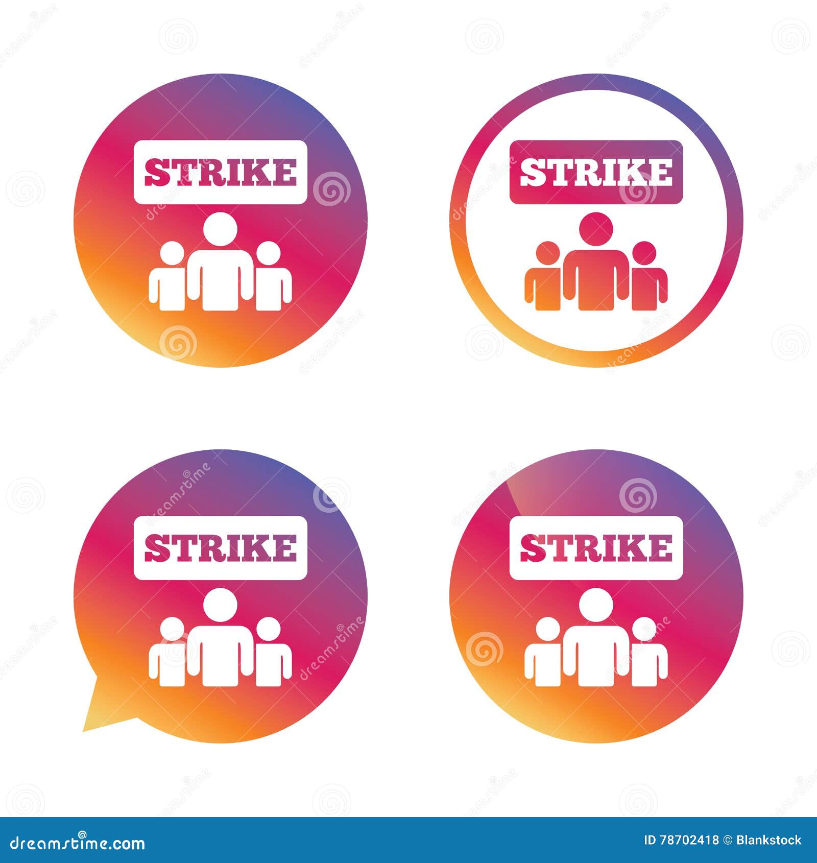 Strike Sign Icon. Group of People Symbol Stock Vector - Illustration of ...