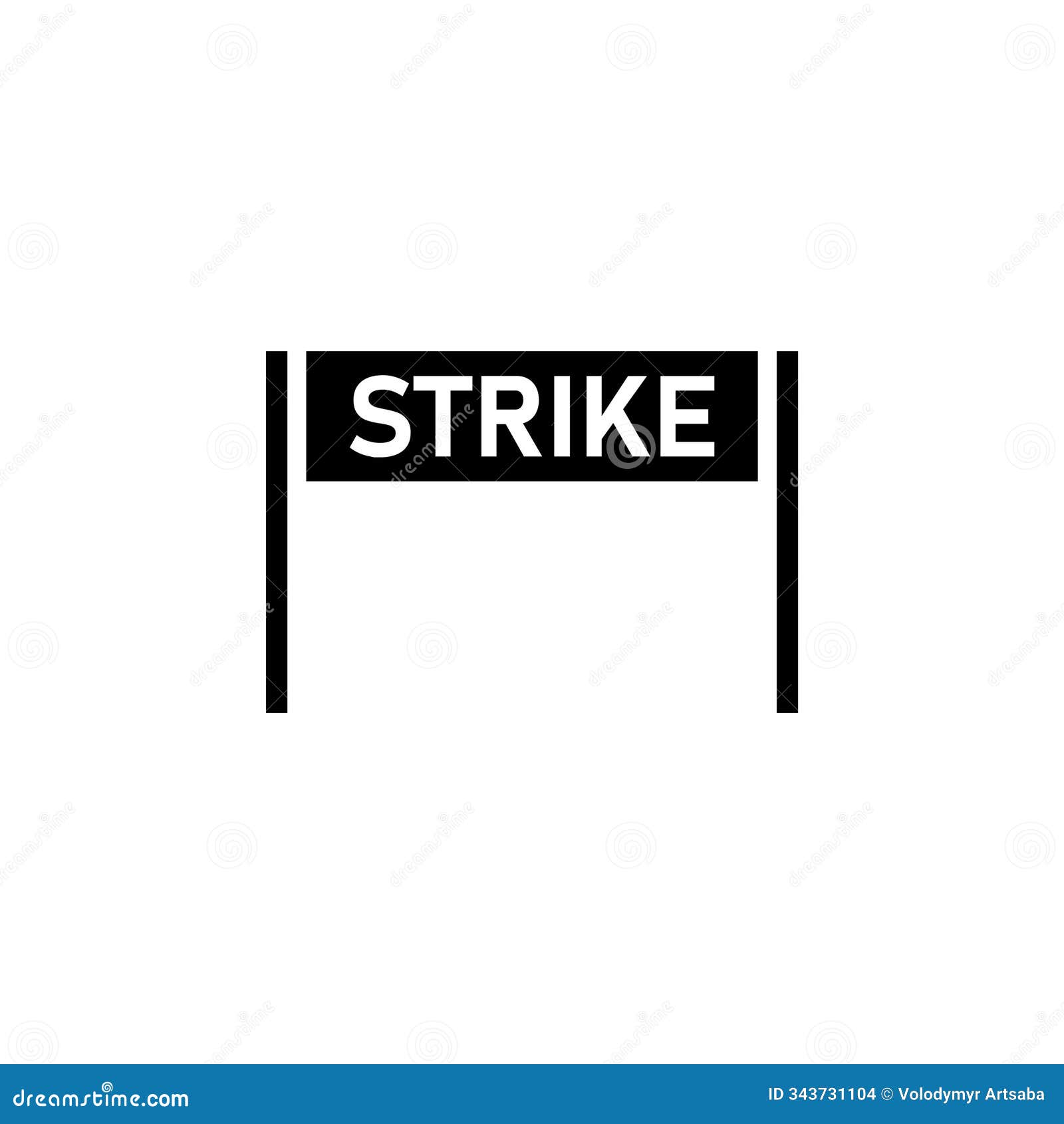 Strike Signboard, Banner, Board Solid Flat Vector Icon Isolated on ...