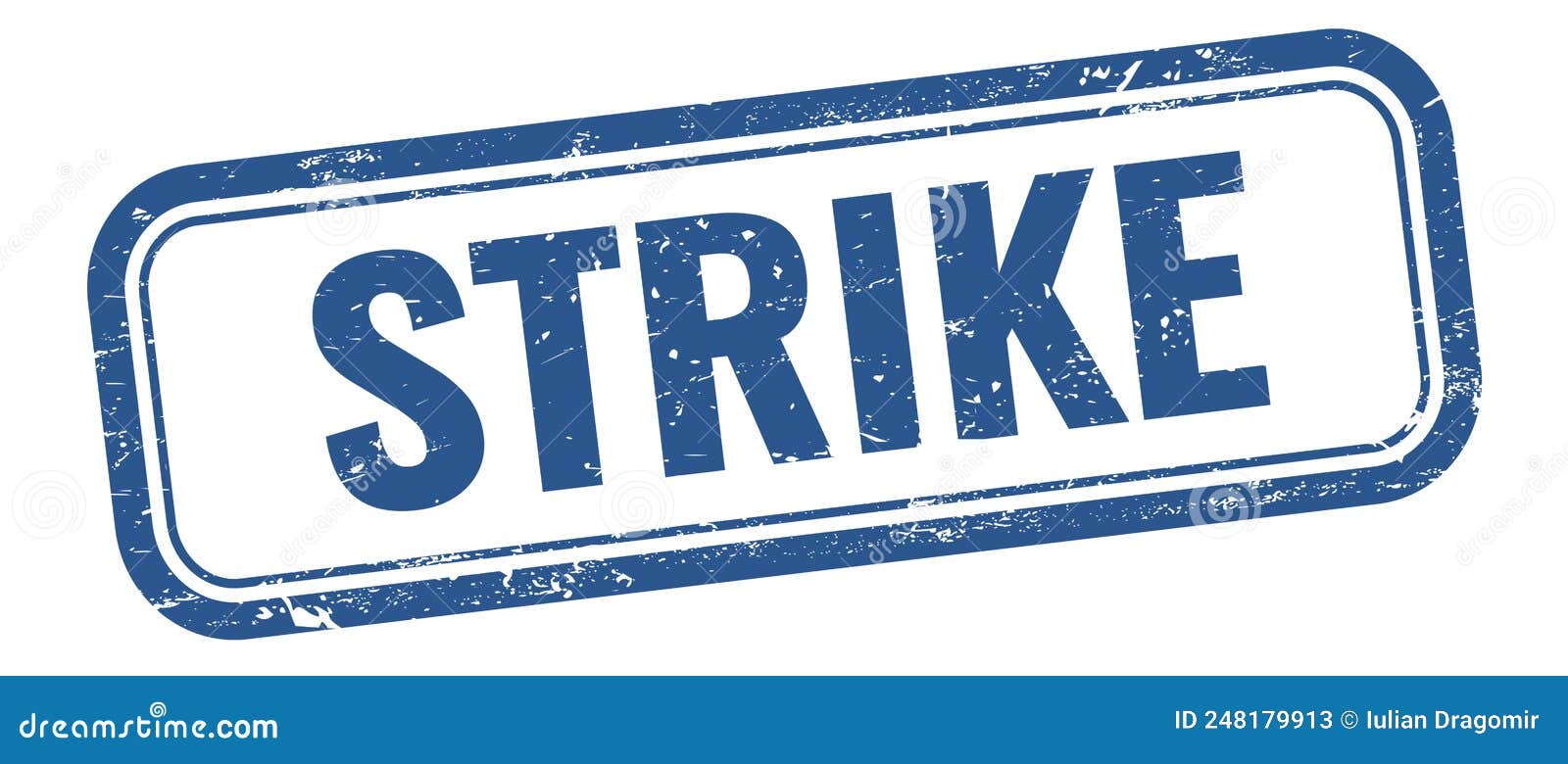 STRIKE Text on Blue Grungy Vintage Stamp Stock Illustration ...