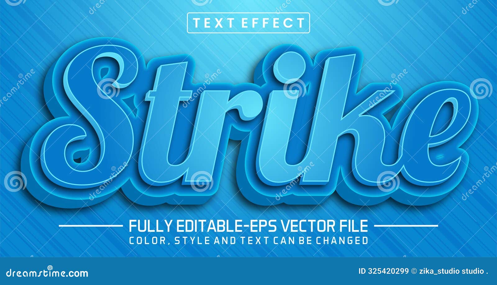 Strike Text Editable Style Effect. 3d Text Concept Stock Vector ...